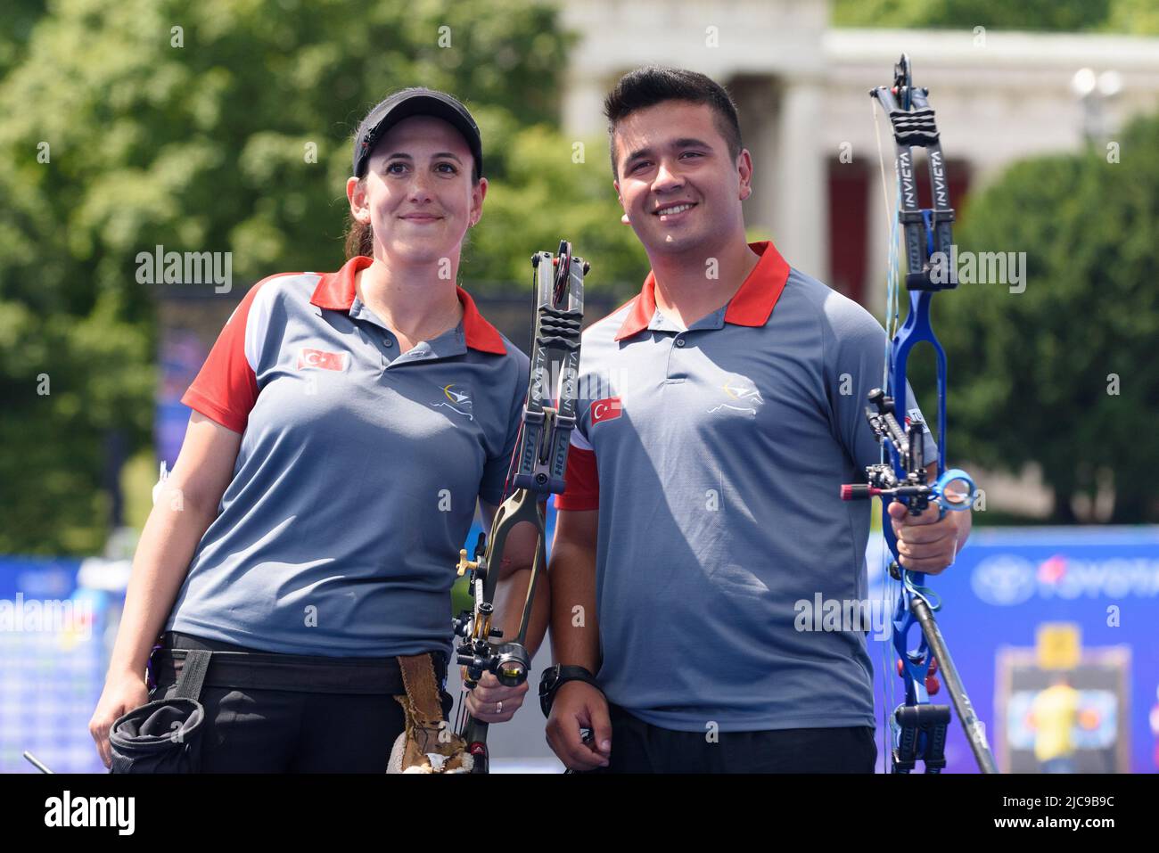 Compound mixed team Turkey Yesim Bostan and Emircan Haney after the ...