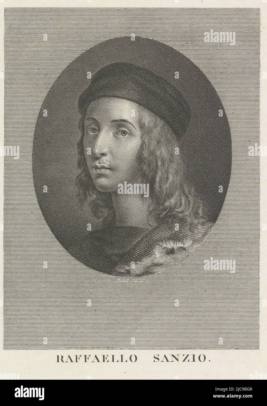 Portrait of Raphael Portraits of famous Italians in ovals , print maker ...