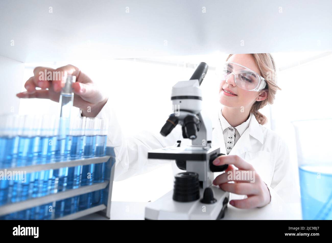 closeup.portrait of doctor biologist in the lab Stock Photo - Alamy