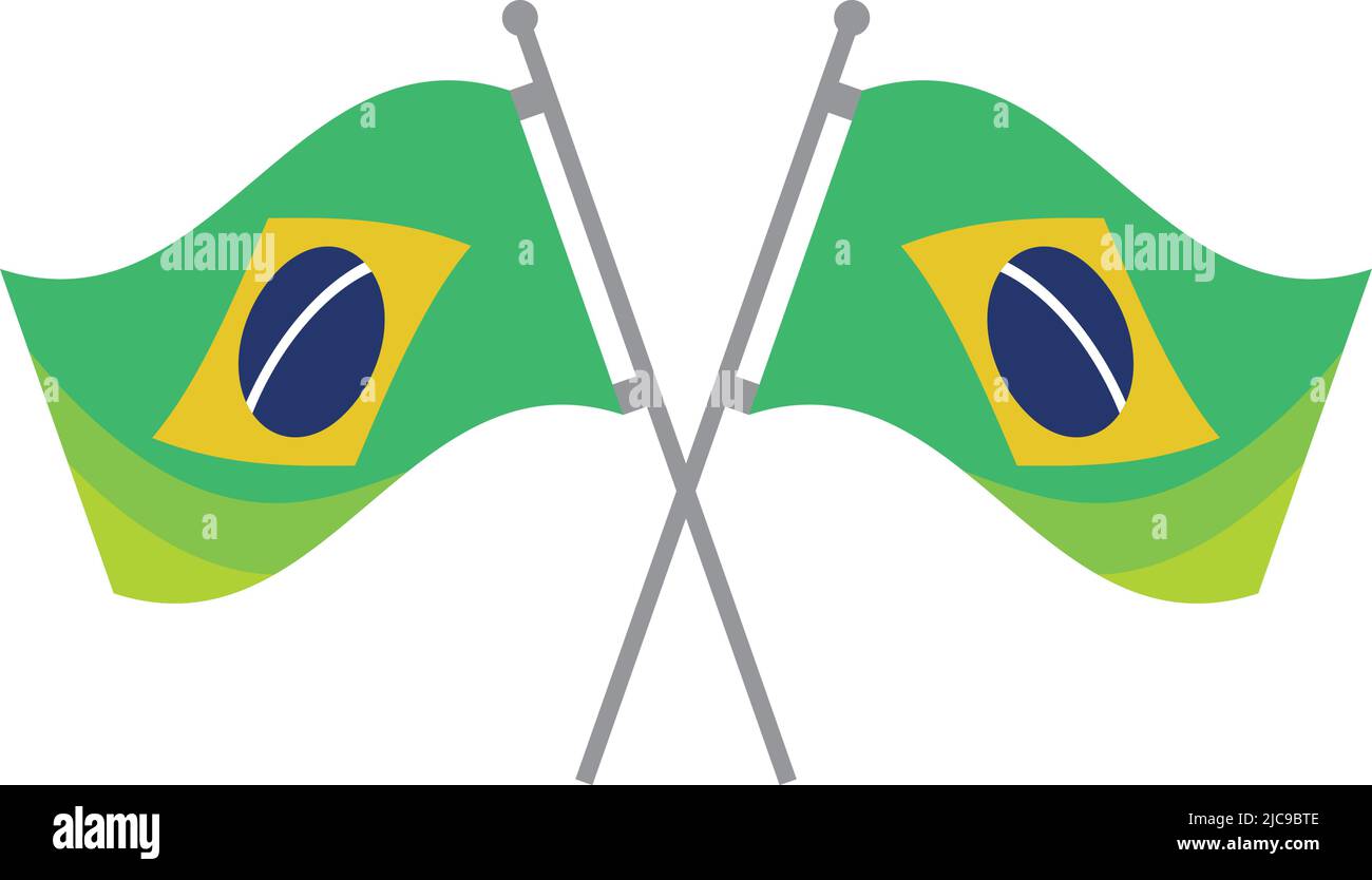 crossed flags of brazil Stock Vector Image & Art - Alamy