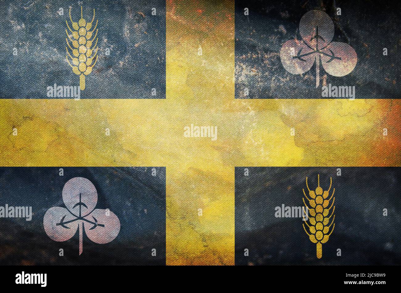 Top view of flag Raalte, Netherlands. retro flag with grunge texture ...