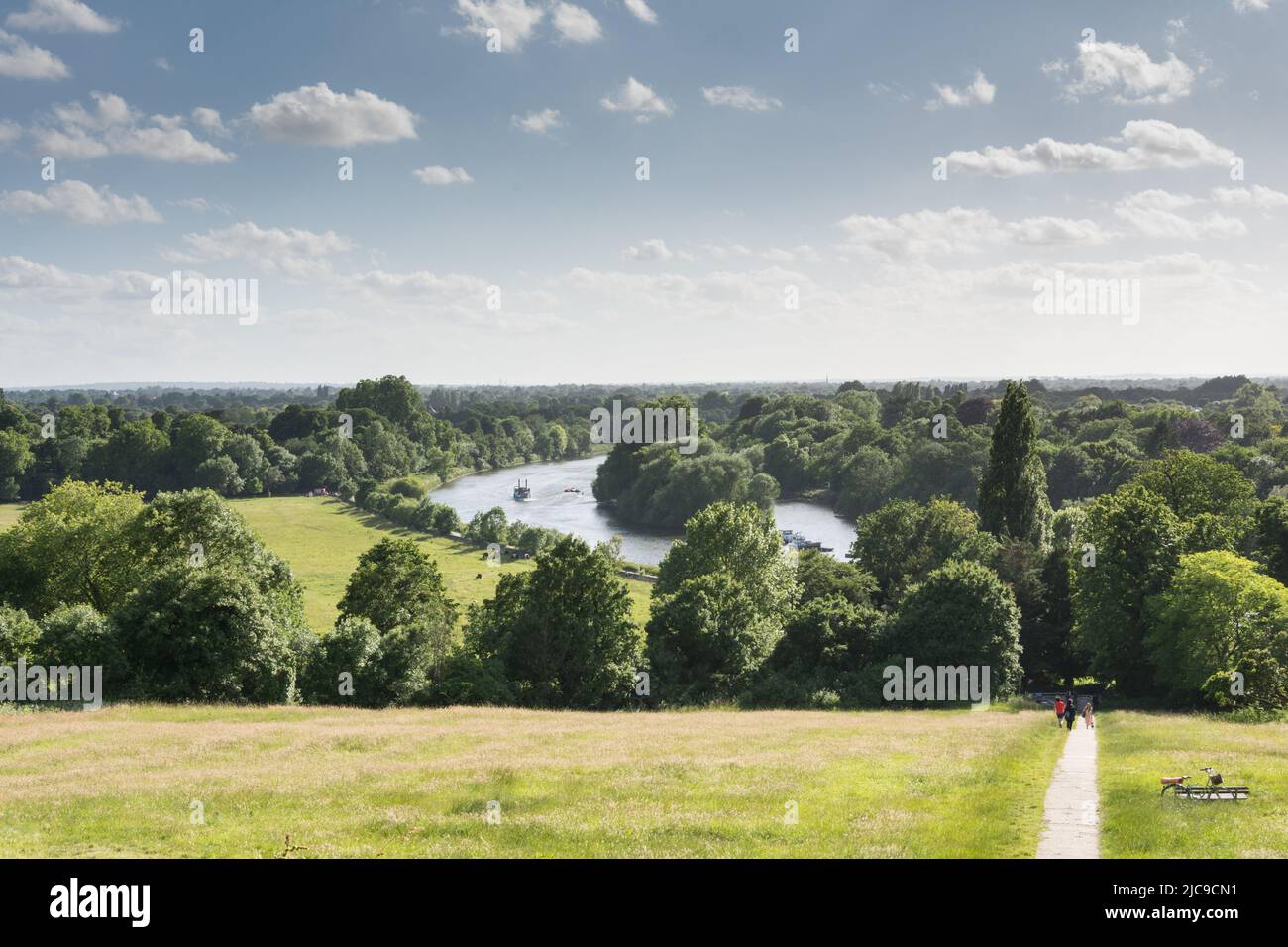 A meander and Glover's Island on the River Thames, as seen from ...
