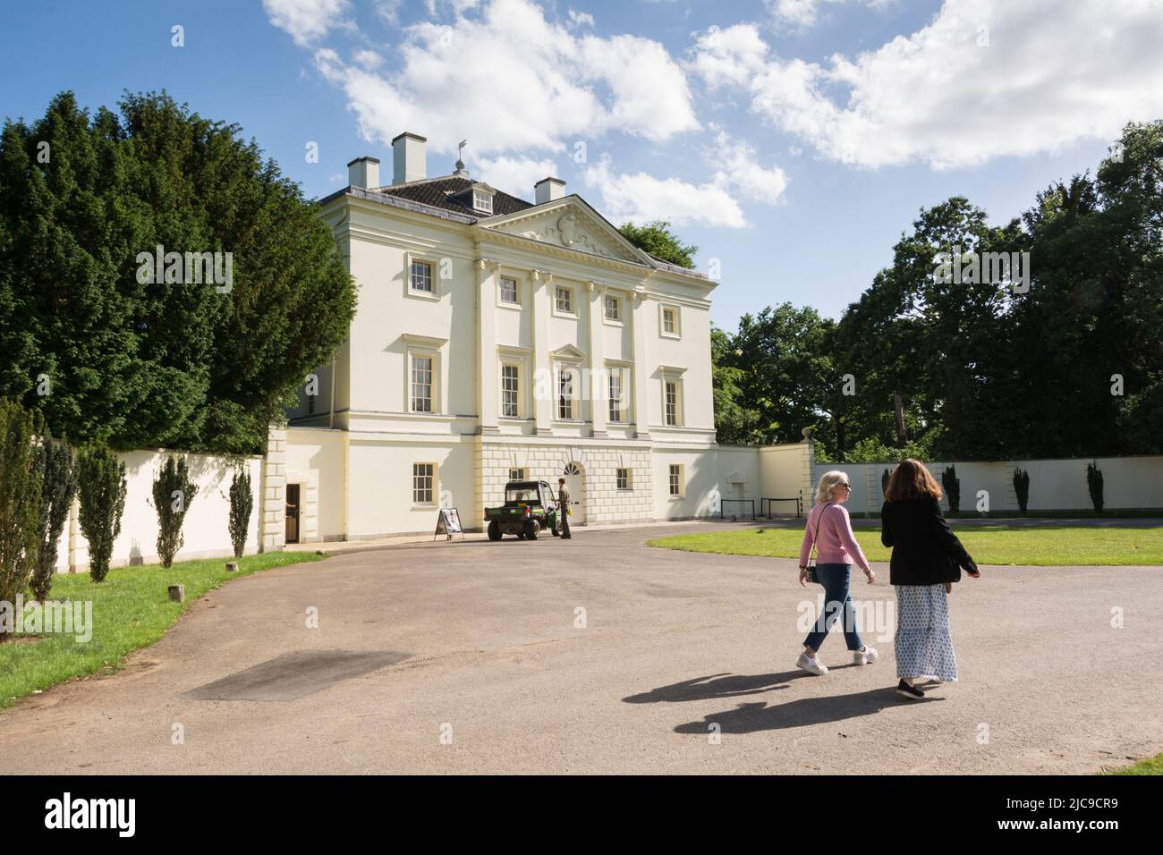 The front facade of Marble Hill House in Marble Hill Park, Twickenham ...