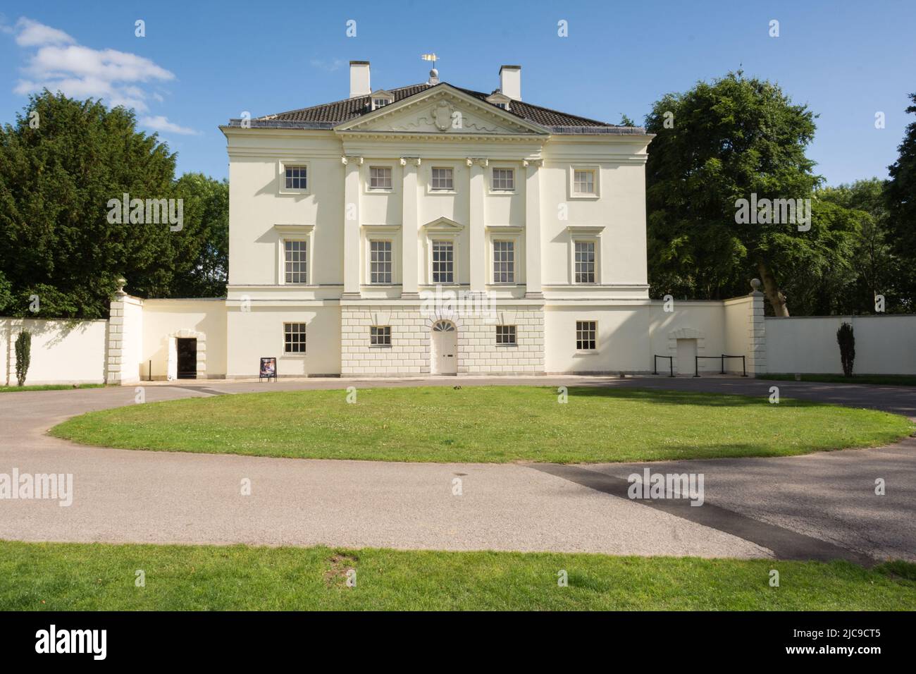 The front facade of Marble Hill House in Marble Hill Park, Twickenham ...
