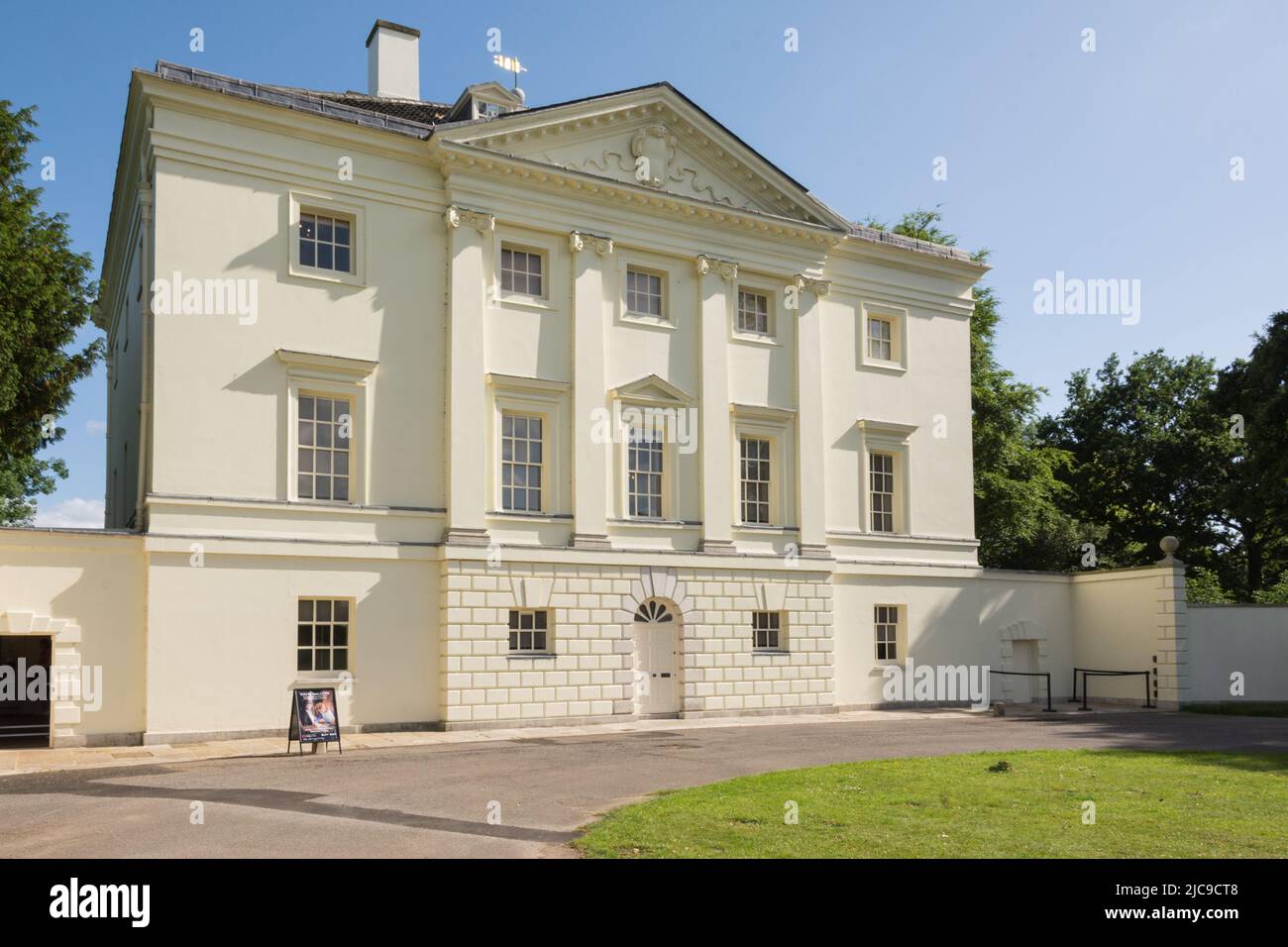 The front facade of Marble Hill House in Marble Hill Park, Twickenham ...