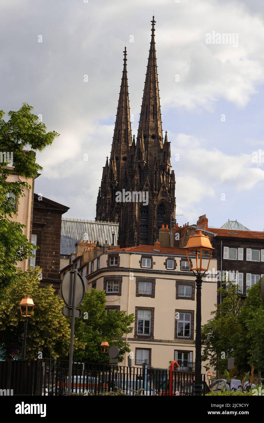 Beautiful, impressive cathedral of Clermont Ferrand in France, made ...