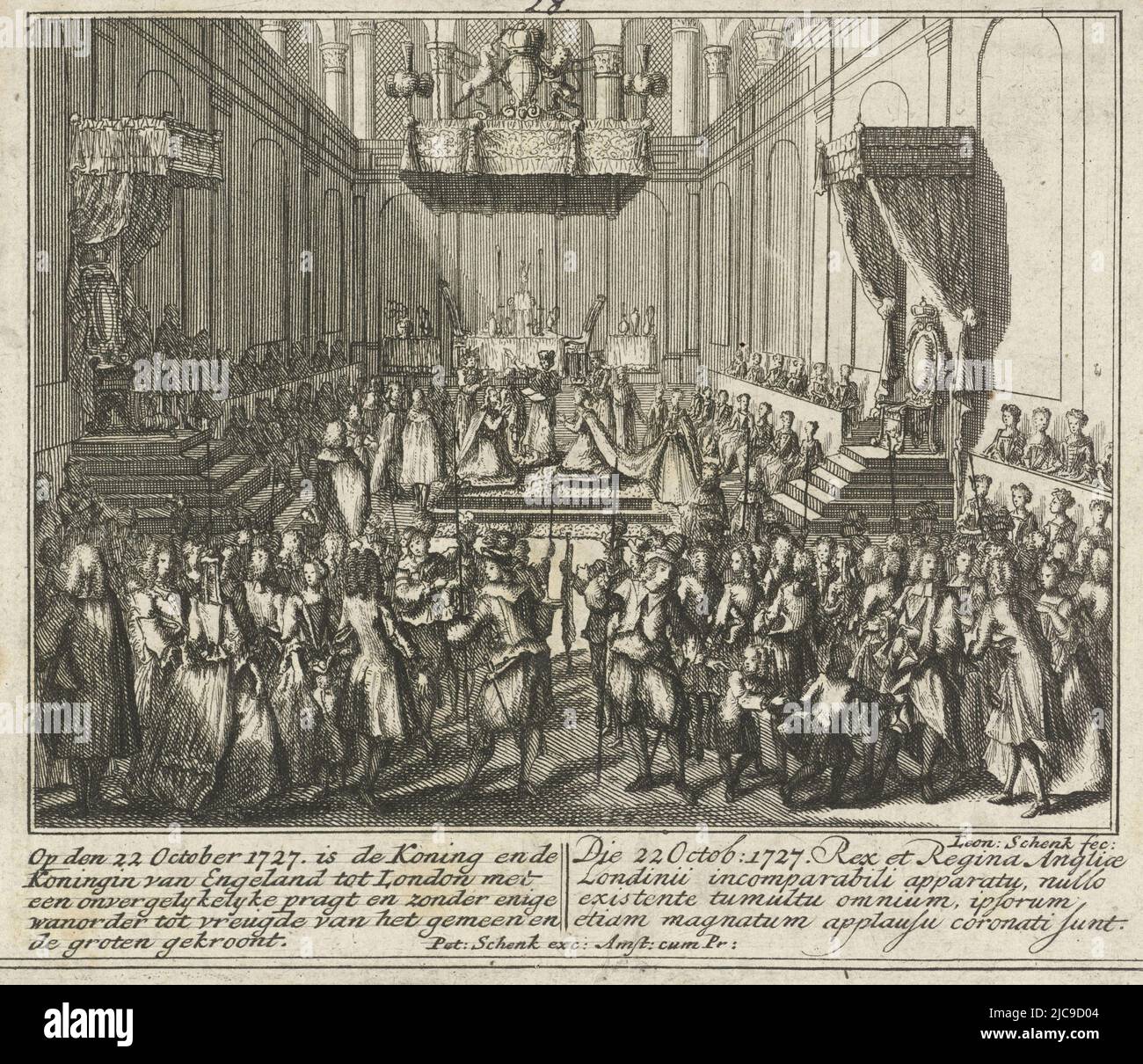 Coronation of George II, King of England, and his wife in Westminster ...