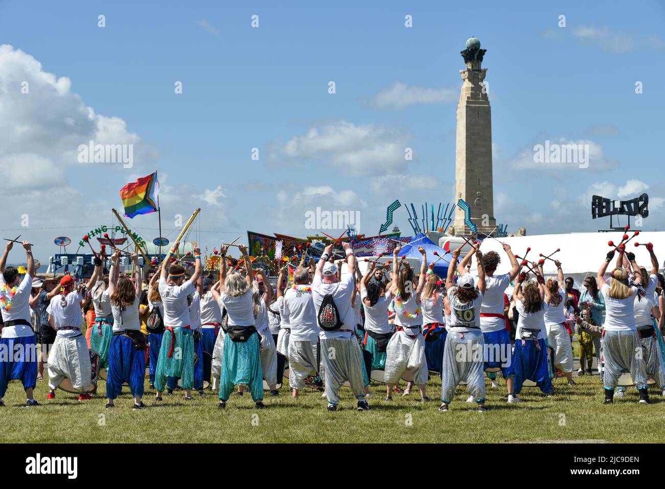 The Batala samba band finish their music on Southsea common after ...