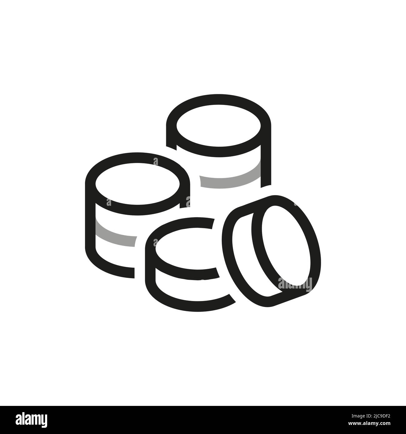 Simple of Coins Related Icons. Pile icon with coins. Contact Us web ...