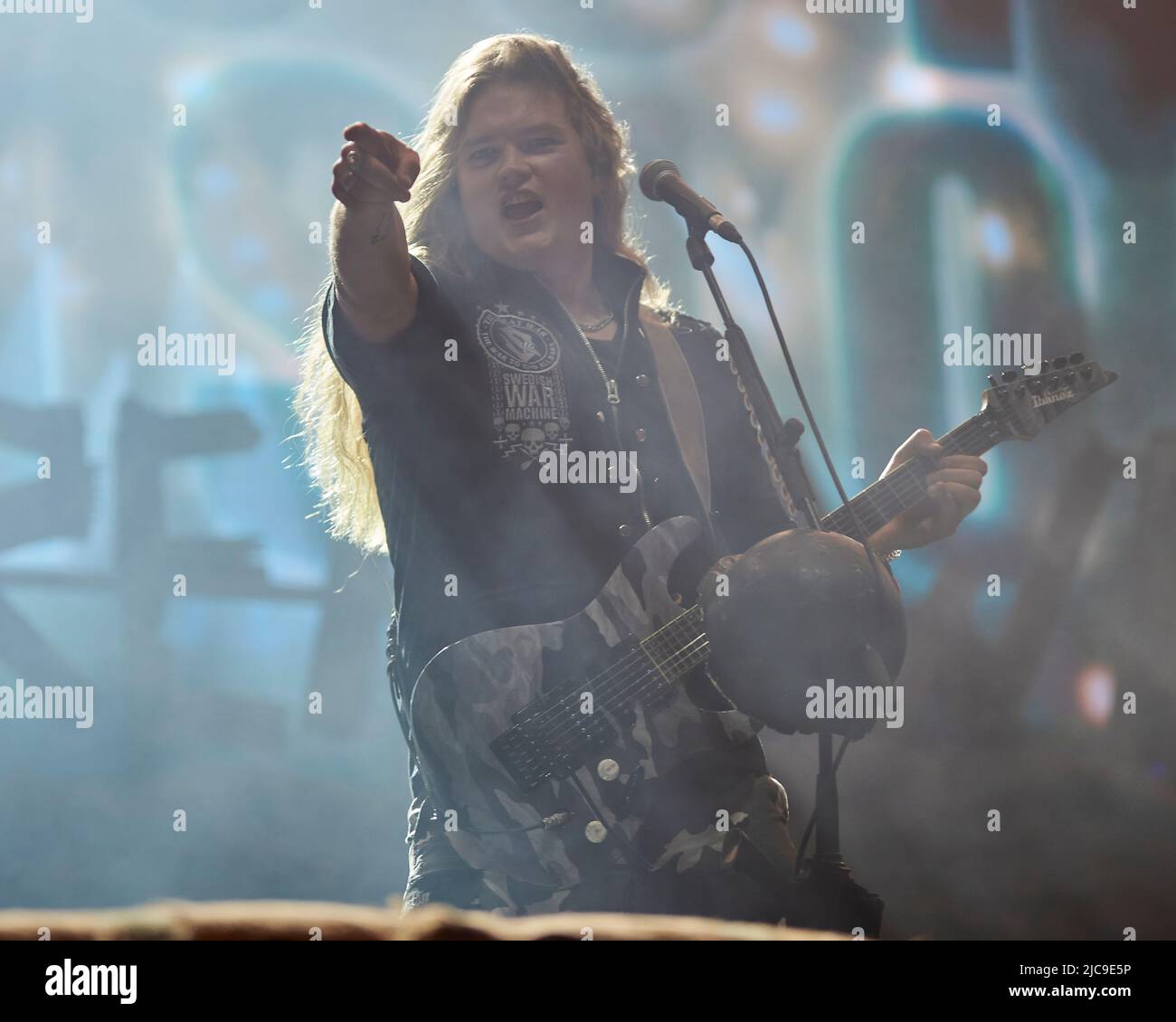 Tommy Johansson of Sabaton Performs at Bloodstock Festival, Catton Park ...