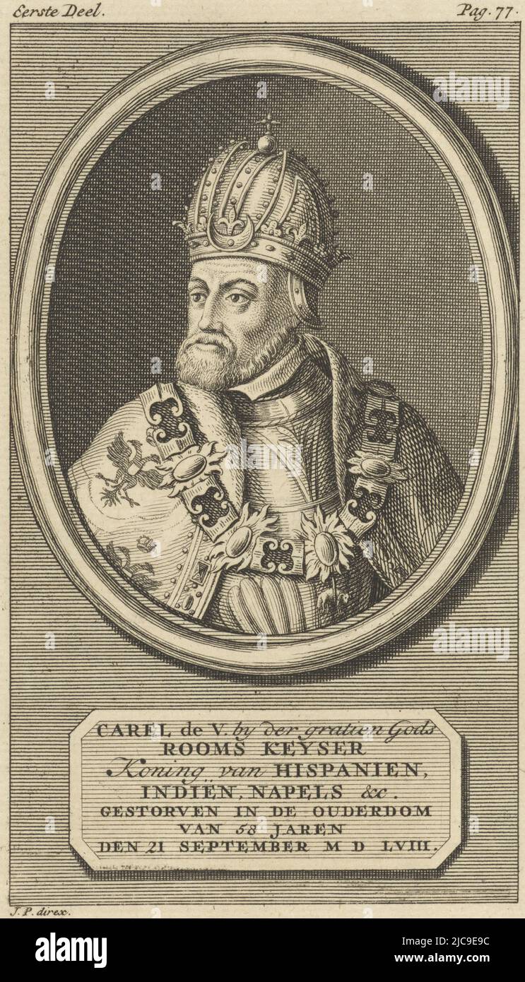 Portrait of Charles V of Habsburg, German emperor, king of Spain. He ...
