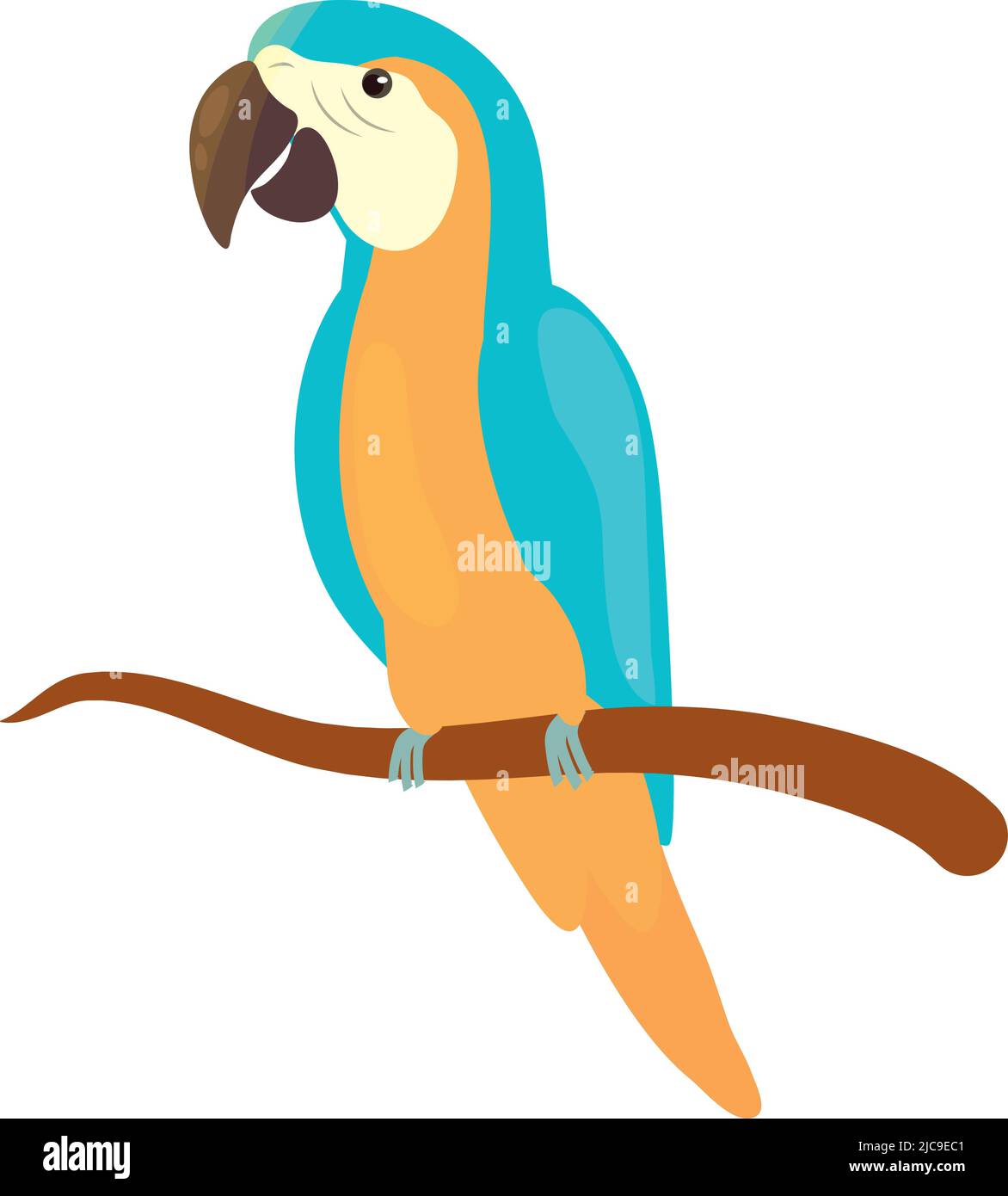 macaw bird on branch Stock Vector Image & Art - Alamy