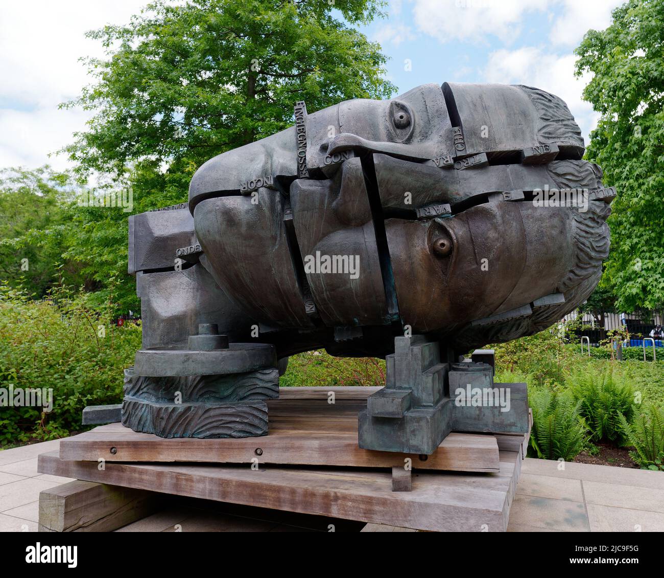 London, Greater London, England, May 28 2022: Head of Invention statue ...