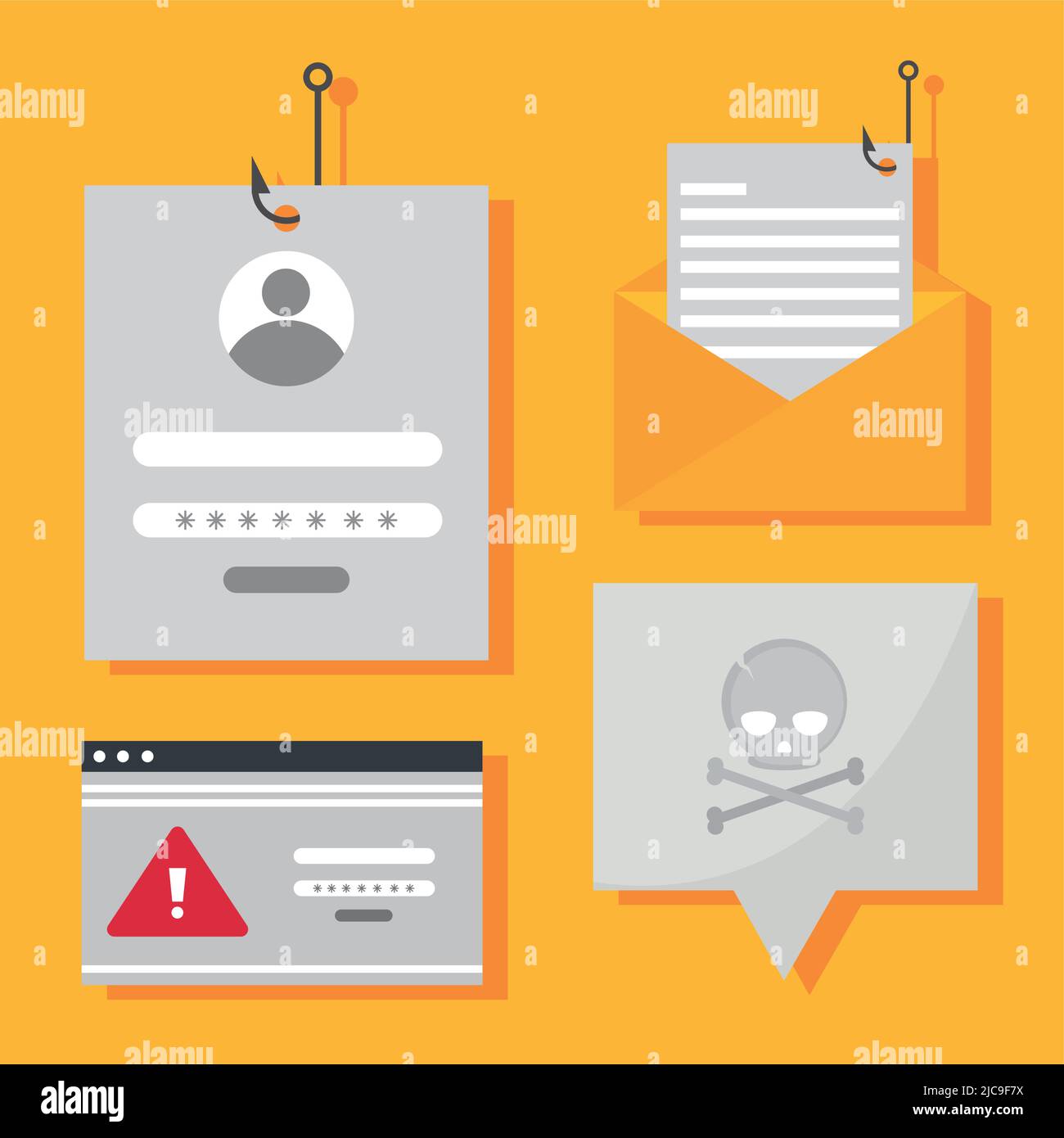 set of phishing fraud Stock Vector Image & Art - Alamy
