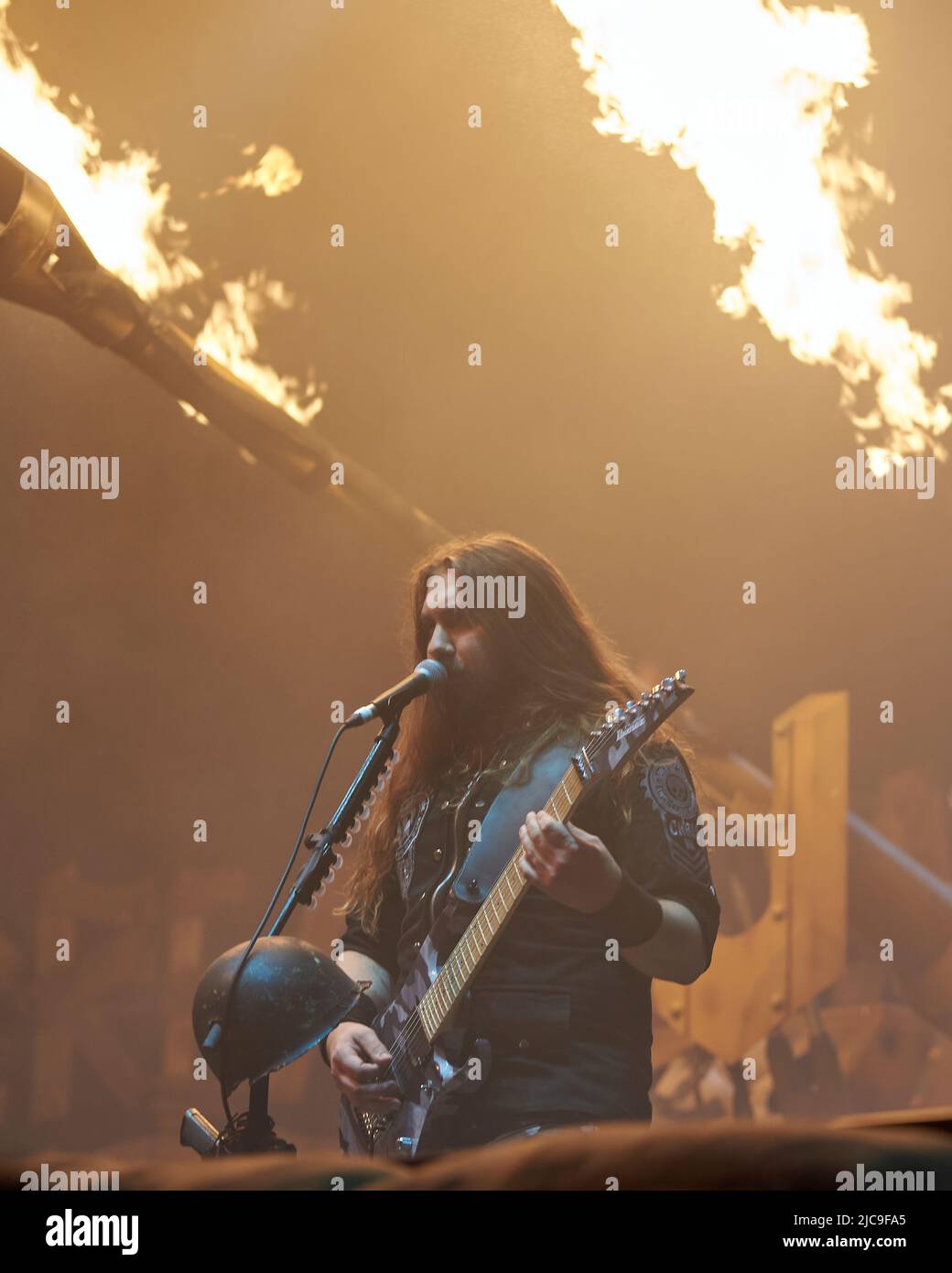 Chris Rorland of Sabaton at Bloodstock Festival, Catton Park Derbyshire ...