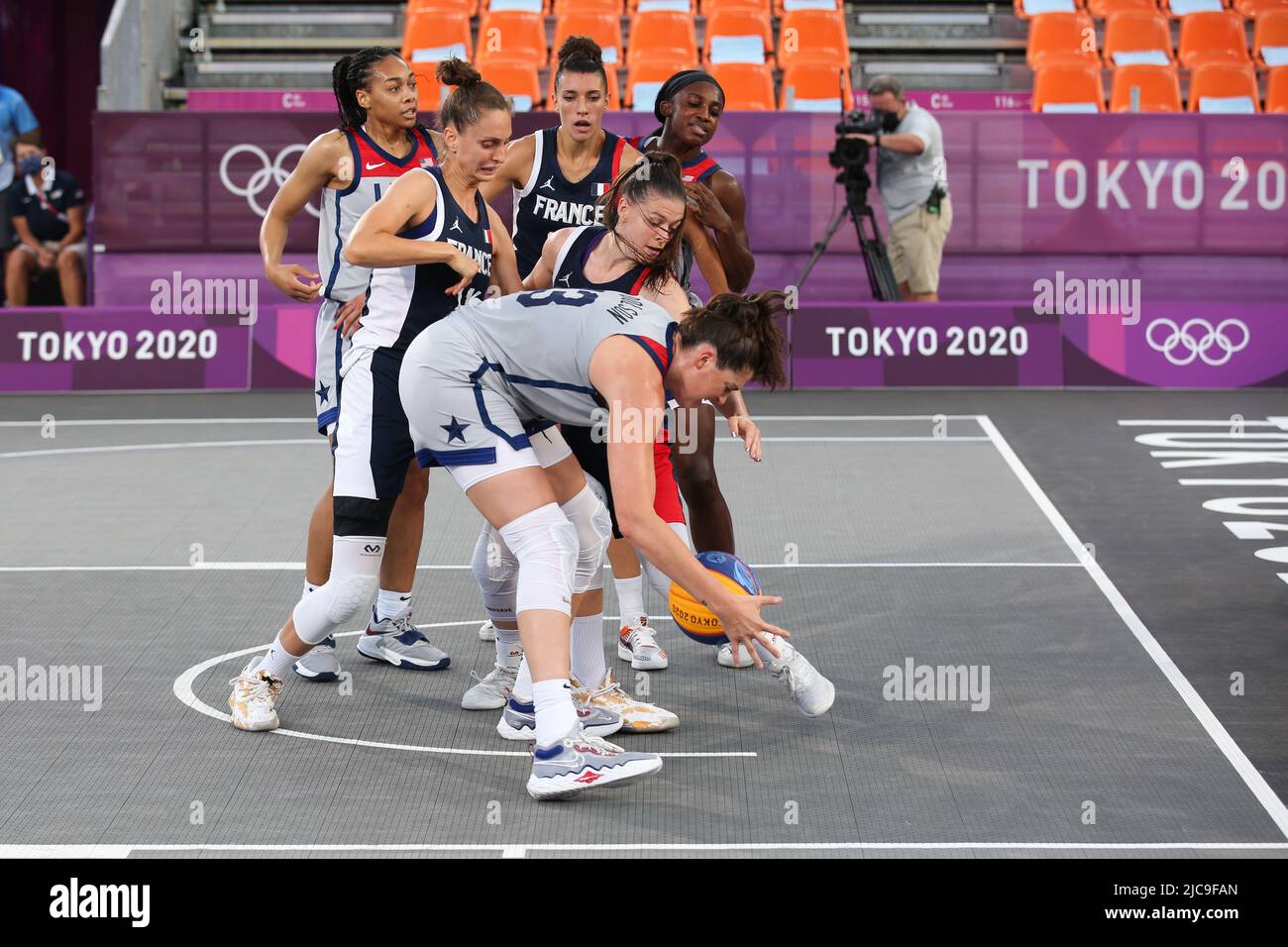 JULY 28th, 2021 - TOKYO, JAPAN: action during the 3x3 Basketball Women ...