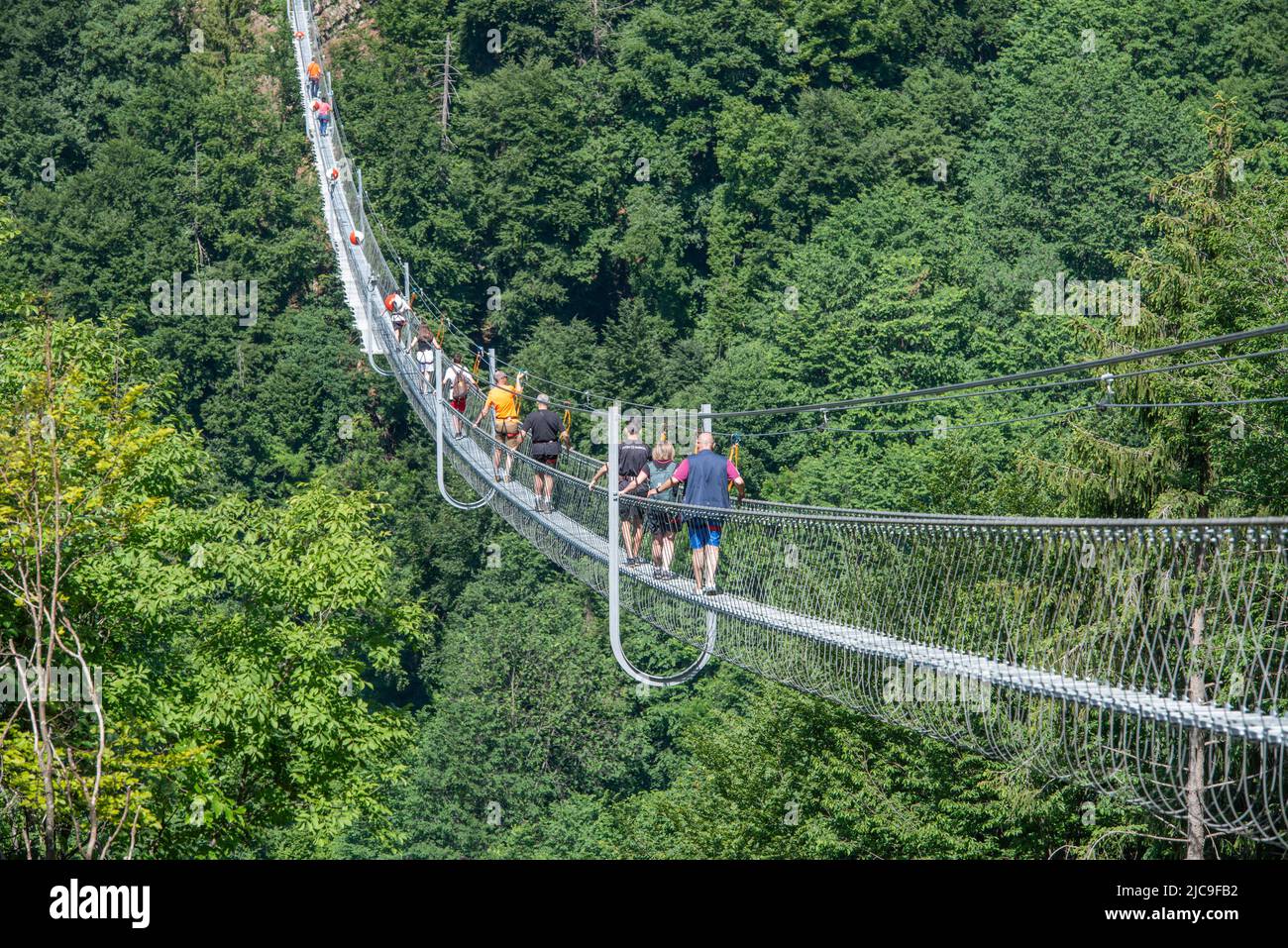 Dossena Italy 11 June 2022: Walk on the longest Tibetan bridge in ...