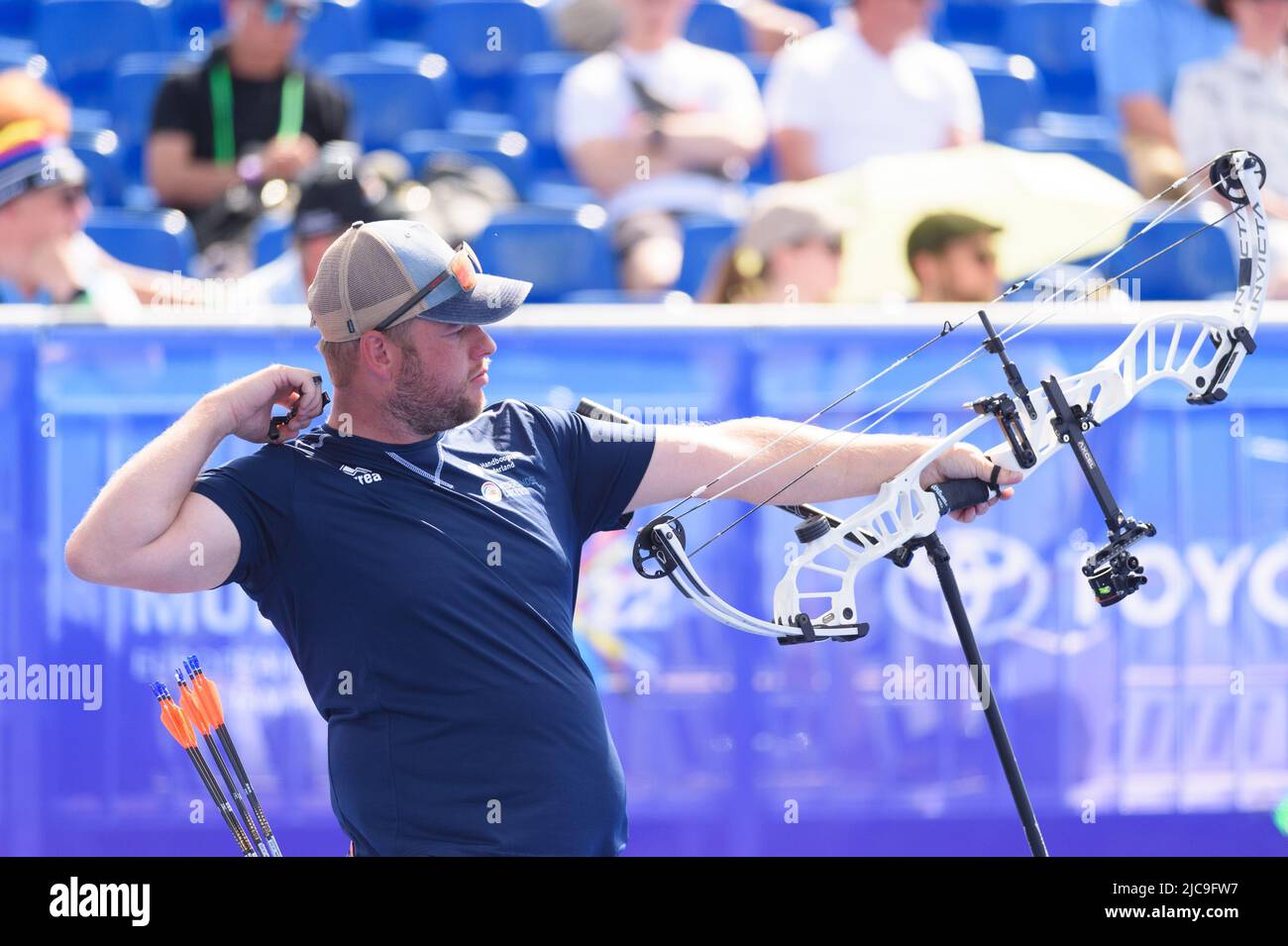 Mike Schloesser (Compound men Netherlands) during the European Archery ...
