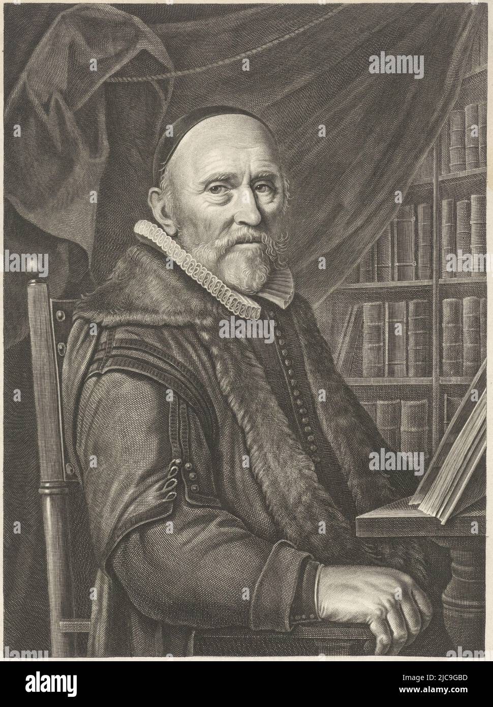 Portrait of George Goethals, at the age of 83, pastor at Blaricum and ...