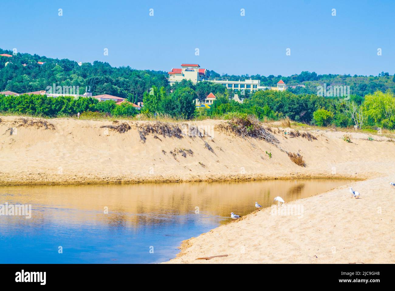 View of Drivers' Beach-about 3 km long beach from Duni resort to St ...