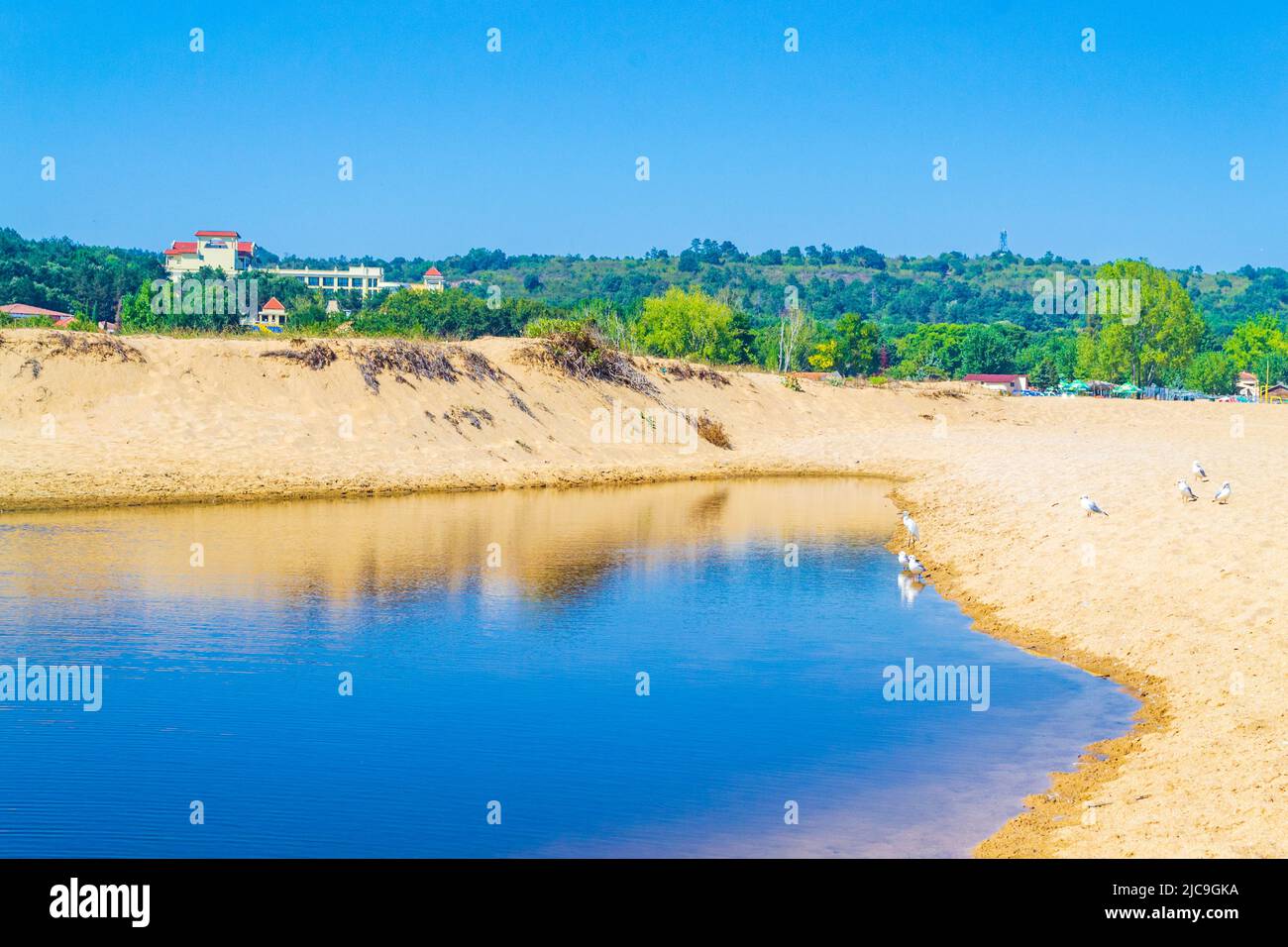 View of Drivers' Beach-about 3 km long beach from Duni resort to St. Thomas resort,Black Sea ...