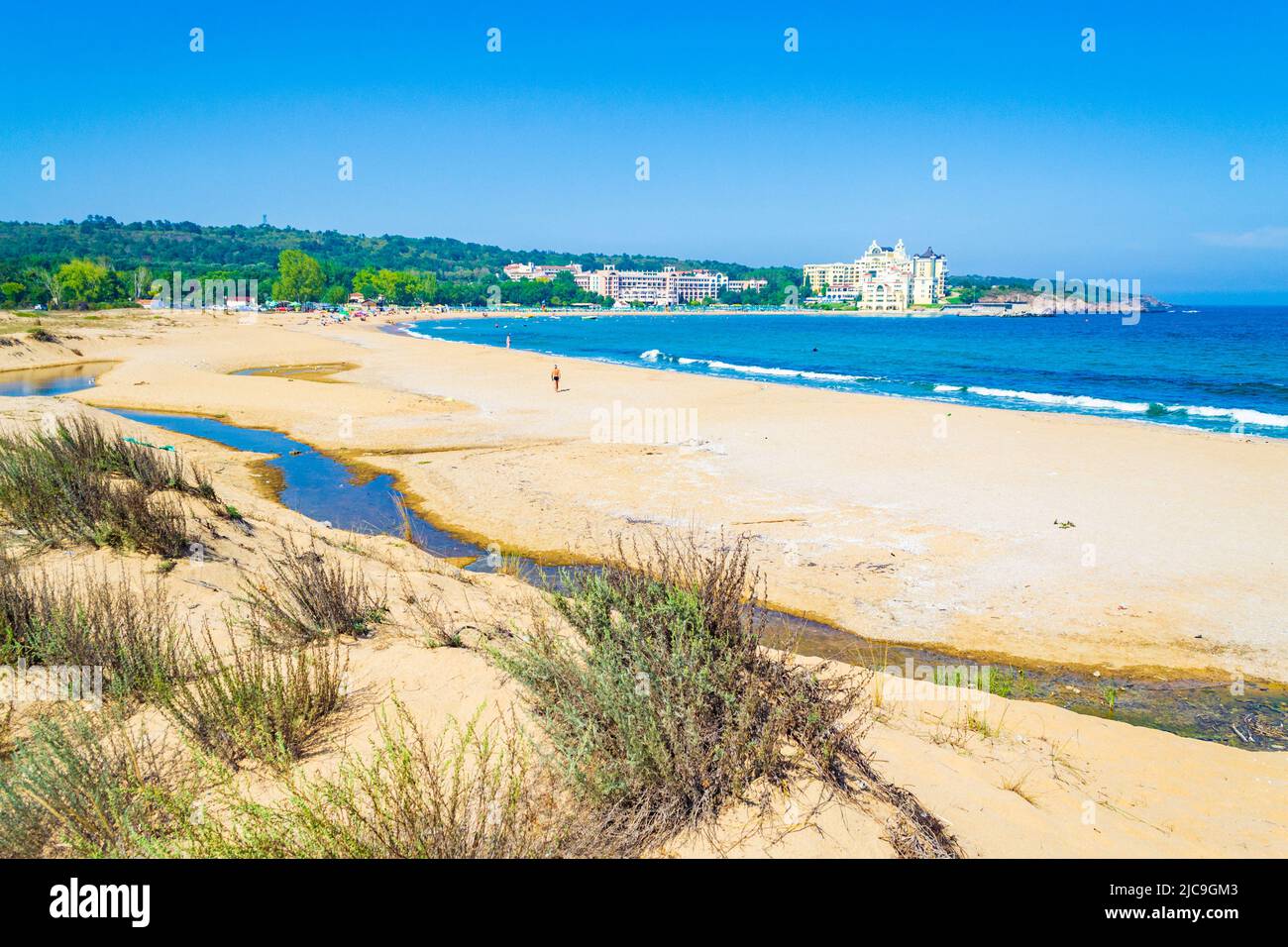 View of Drivers' Beach-about 3 km long beach from Duni resort to St. Thomas resort,Black Sea ...