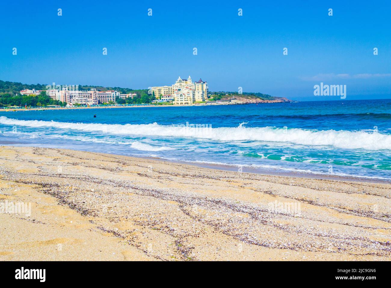 View of Drivers' Beach-about 3 km long beach from Duni resort to St ...