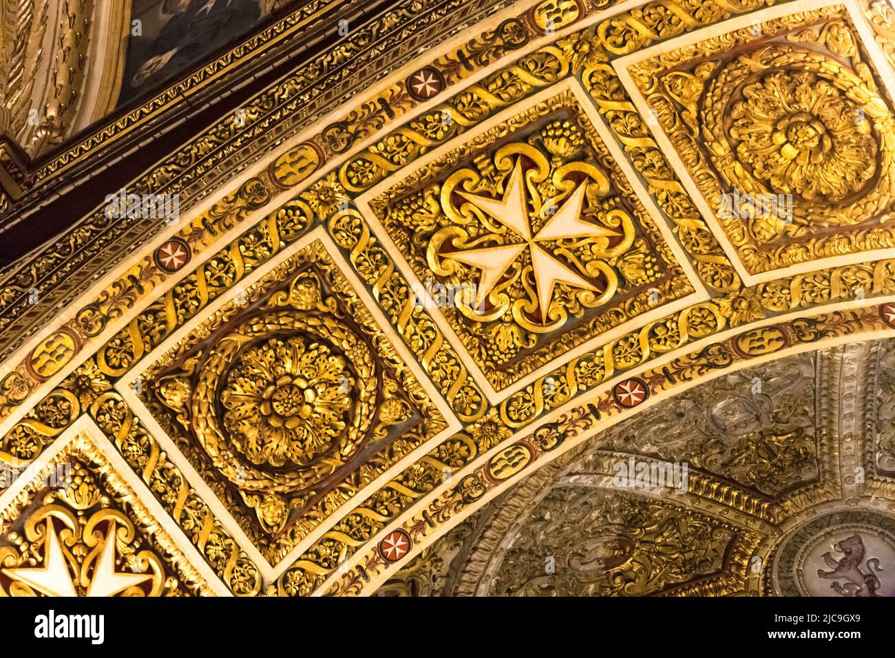 Cross of Saint John, Saint Johns Cathedral Malta Stock Photo - Alamy