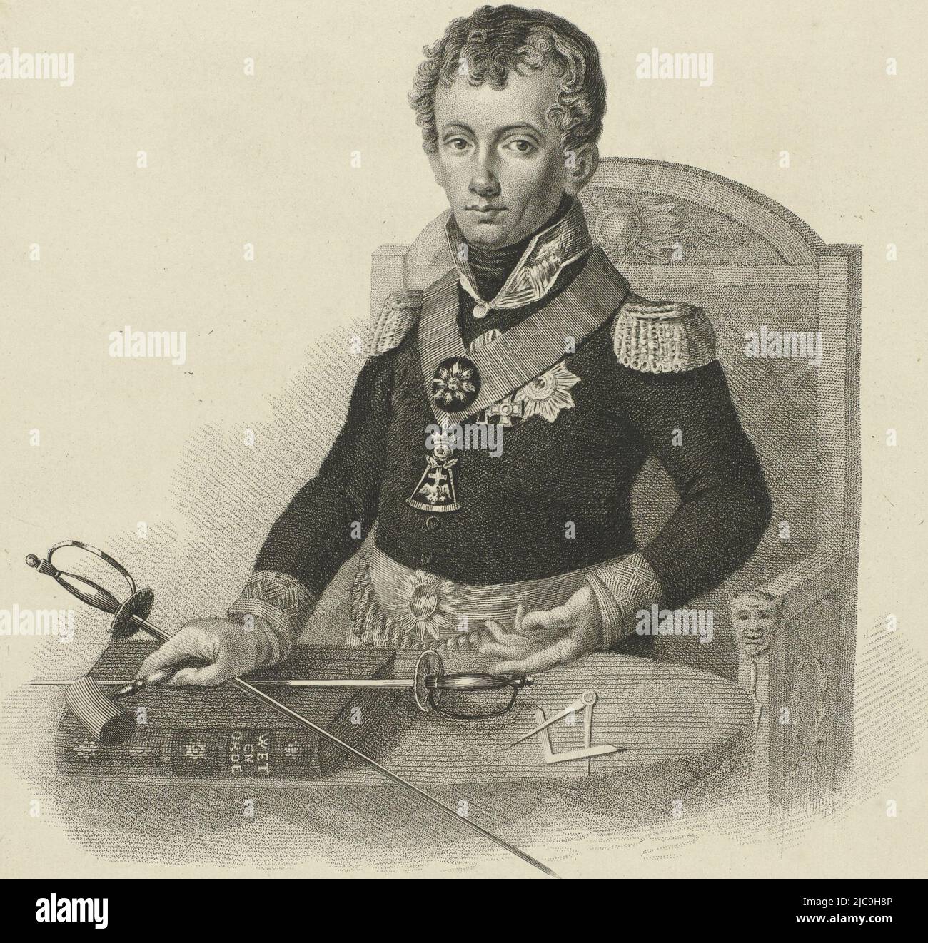 Portrait of Frederick as Grand Master of the Freemasons He is seated ...