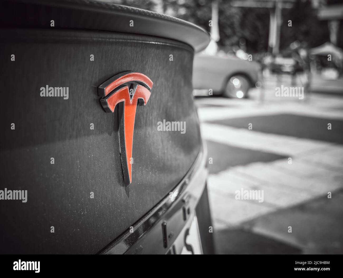 Bucharest, Romania - 05.20.2022: Close up with the logo of the famous ...