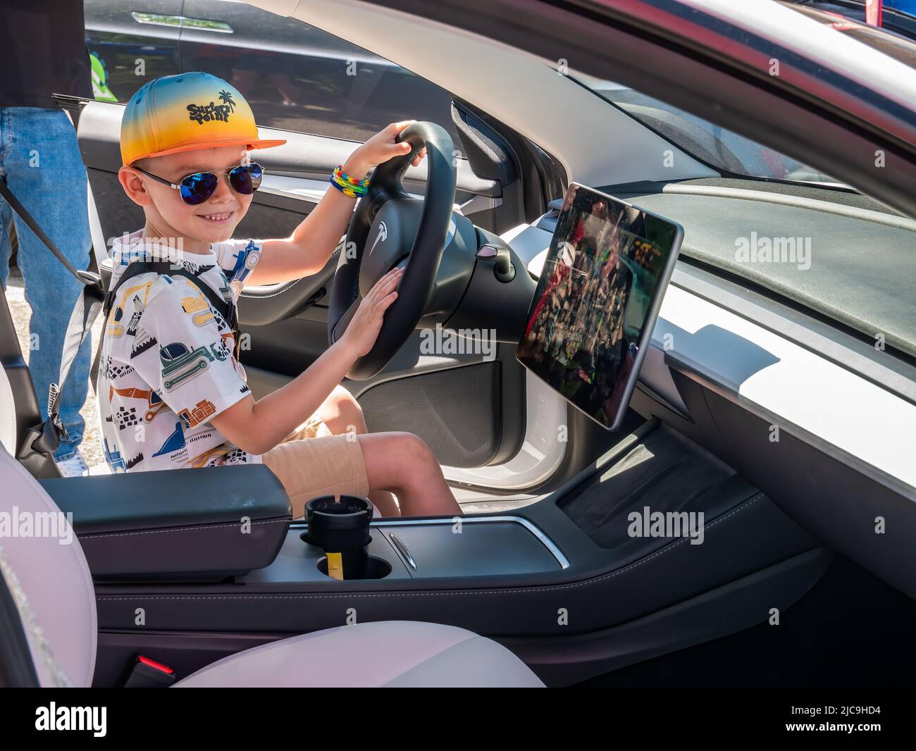Bucharest, Romania - 05.20.2022: Happy young adult on the driver s seat ...