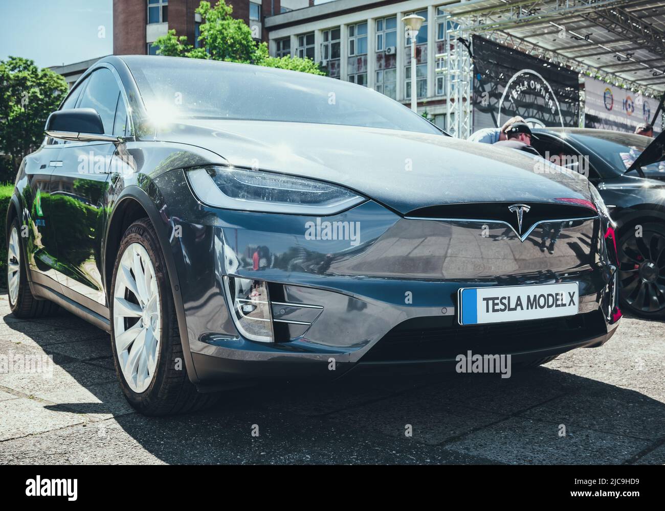 Bucharest, Romania - 05.20.2022: Close up with the Model X of the ...