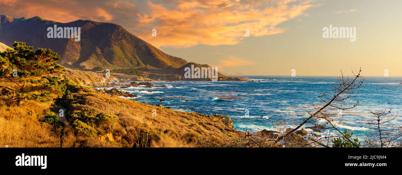 Big sur coast in California, United States of America. Panoramic image ...