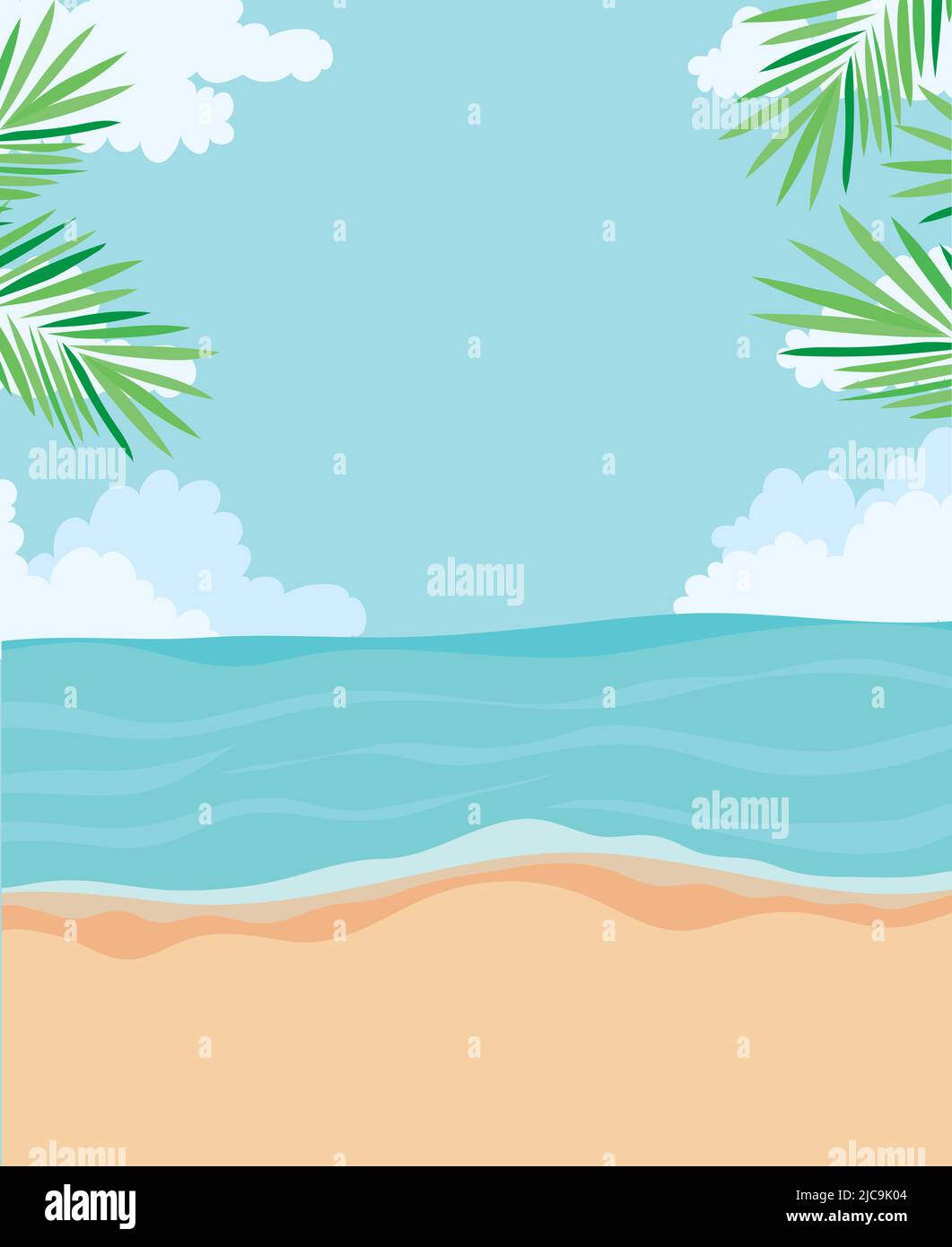 beach card illustration Stock Vector Image & Art - Alamy