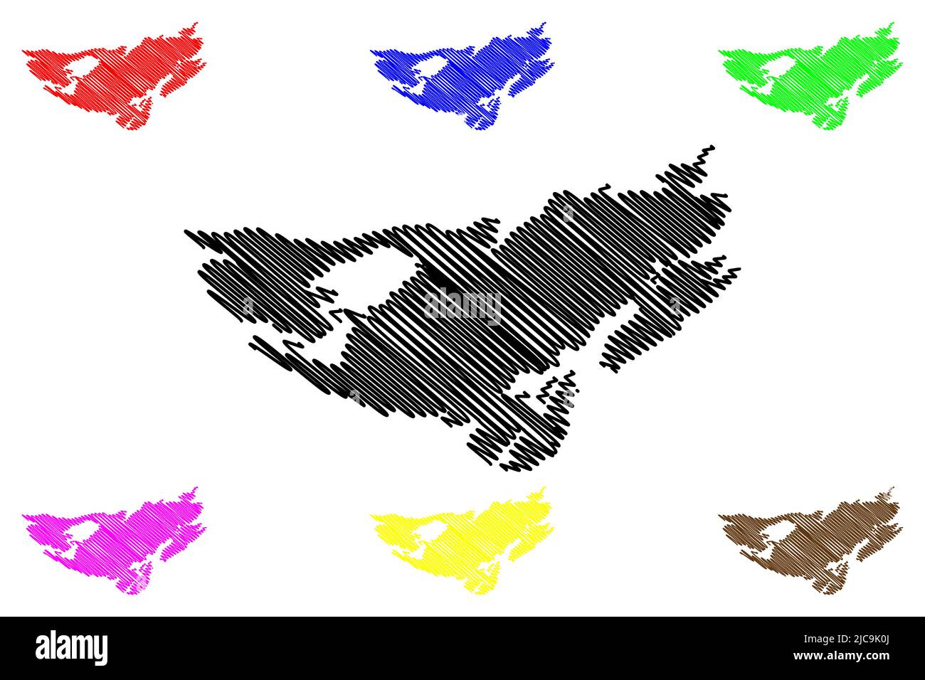 Fagelbrolandet island (Kingdom of Sweden) map vector illustration ...