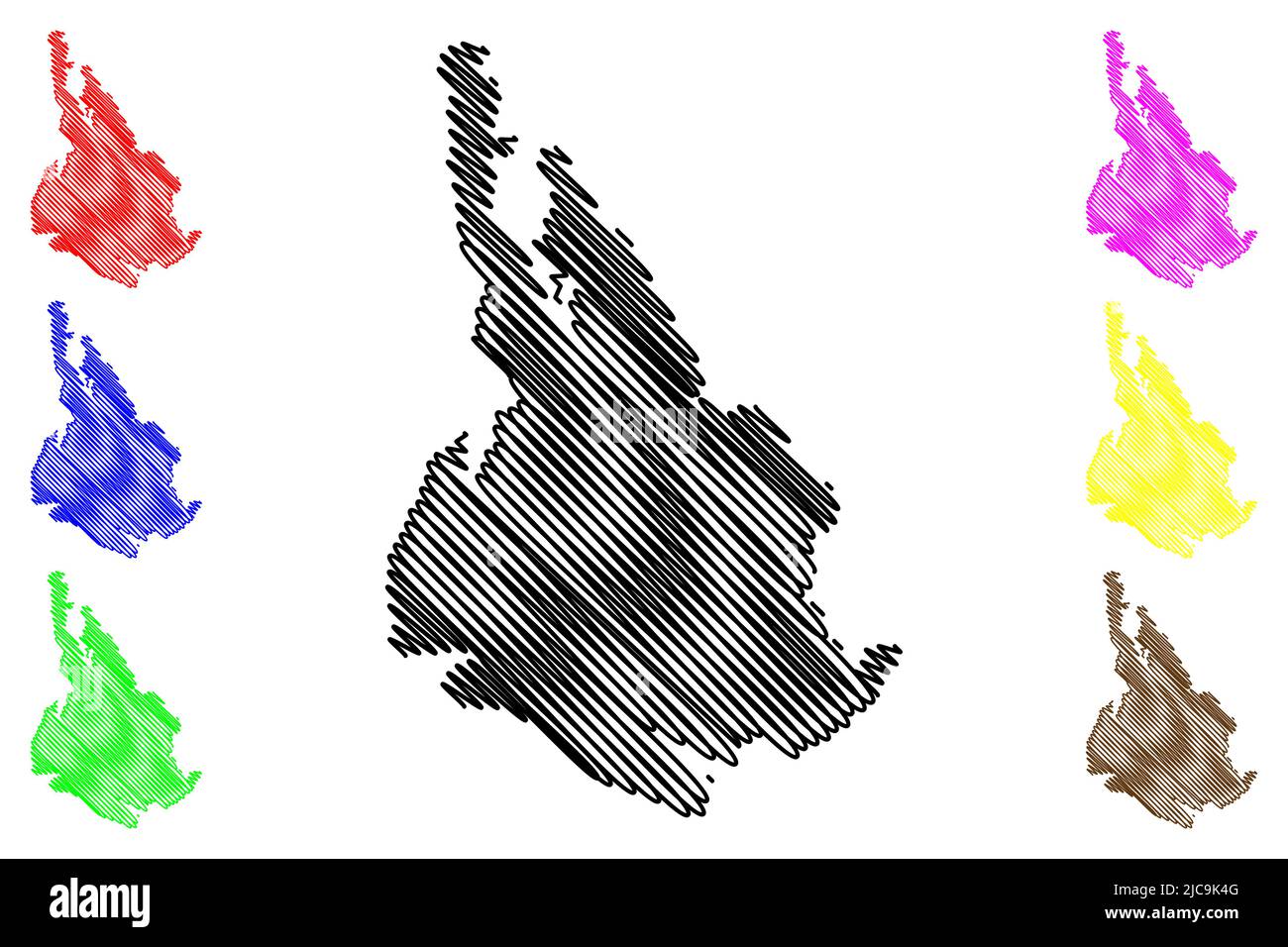 Elvalandet island (Kingdom of Norway) map vector illustration, scribble ...