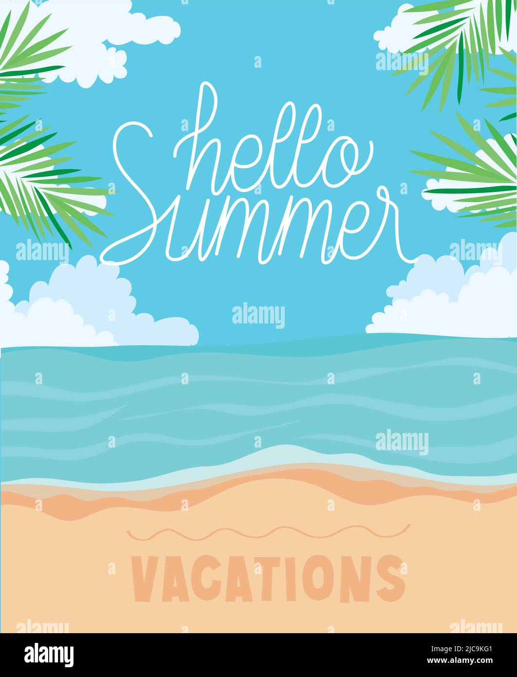 summer poster on a beach Stock Vector Image & Art - Alamy
