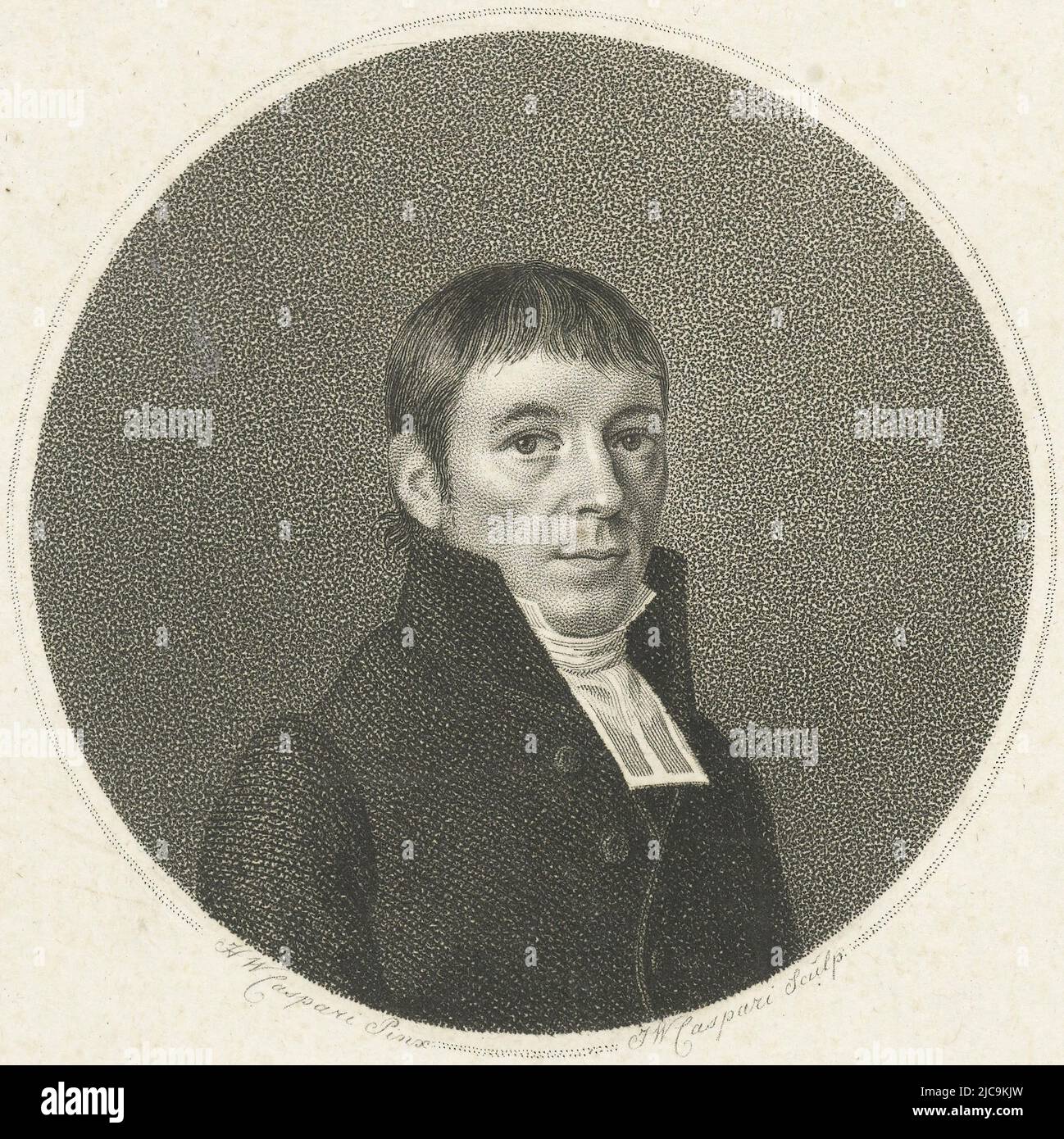 Portrait in round frame of Jan Christiaan Fabius, preacher at Lisse ...