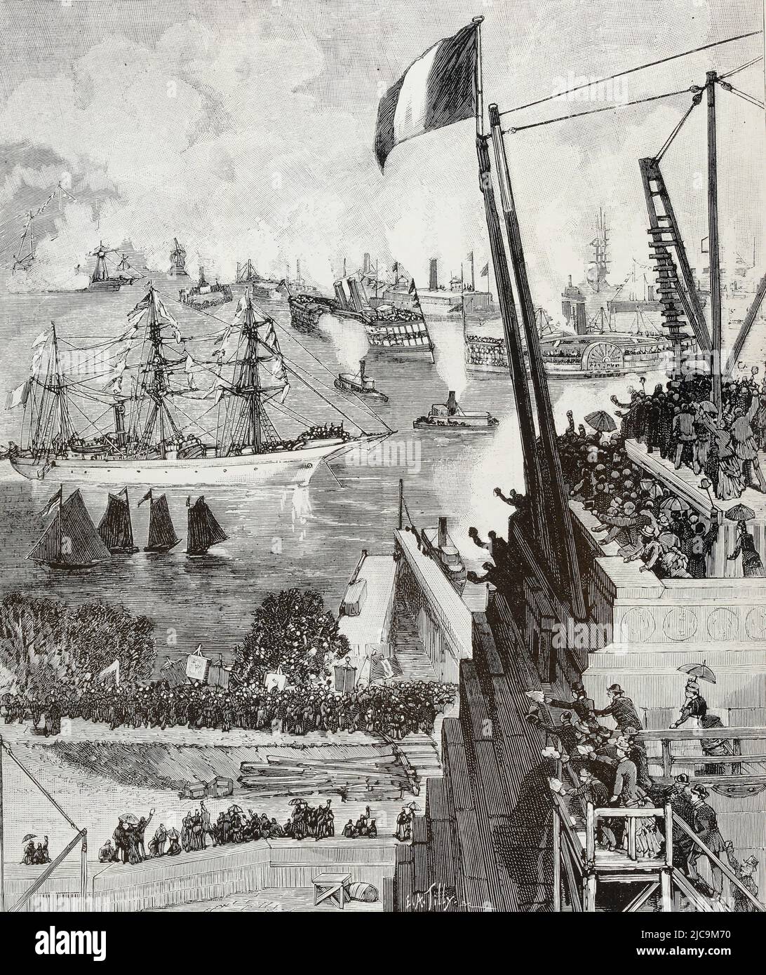 Eng translation : " ARRIVAL IN NEW-YORK OF “ISÈRE”, CARRYING THE STATUE ...