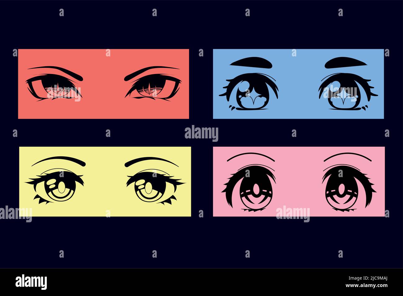 set of anime eyes Stock Vector Image & Art - Alamy