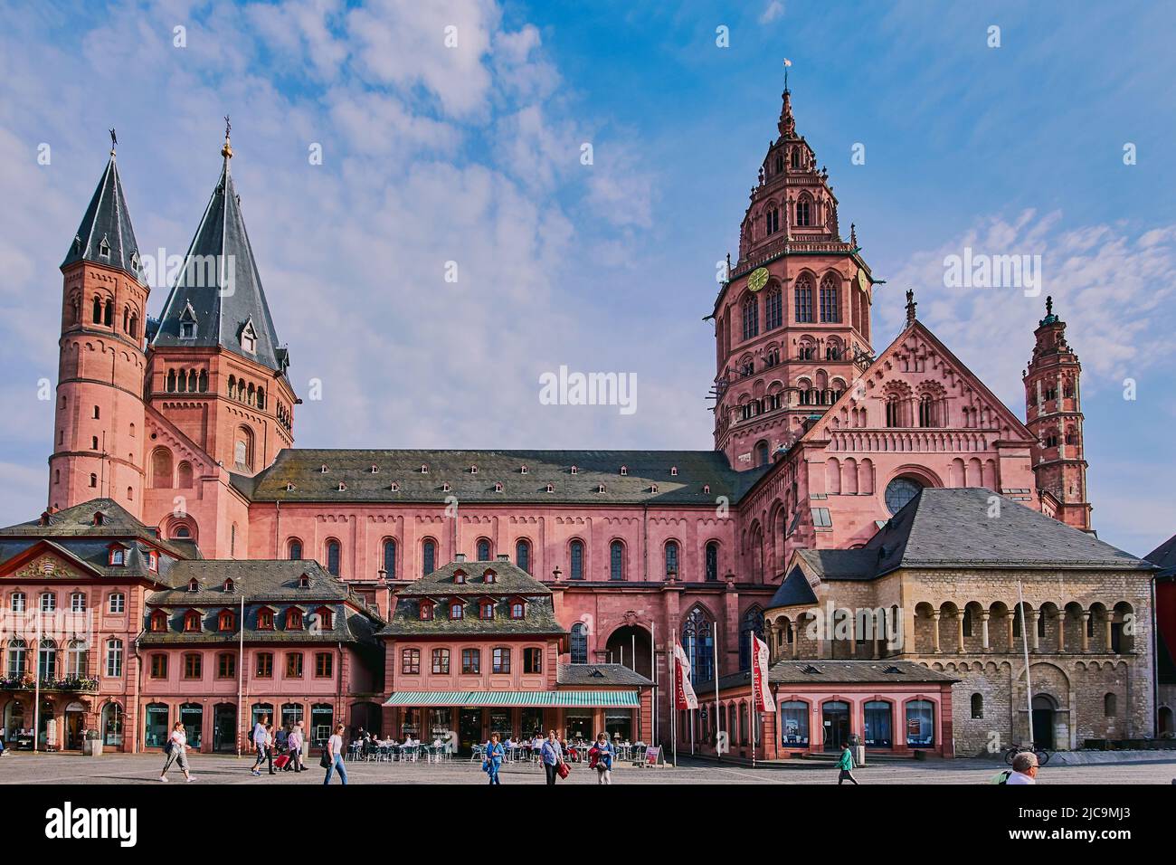 Mainz, Germany - May 15, 2018 Mainz Cathedral Mainzer Dom In The Old ...