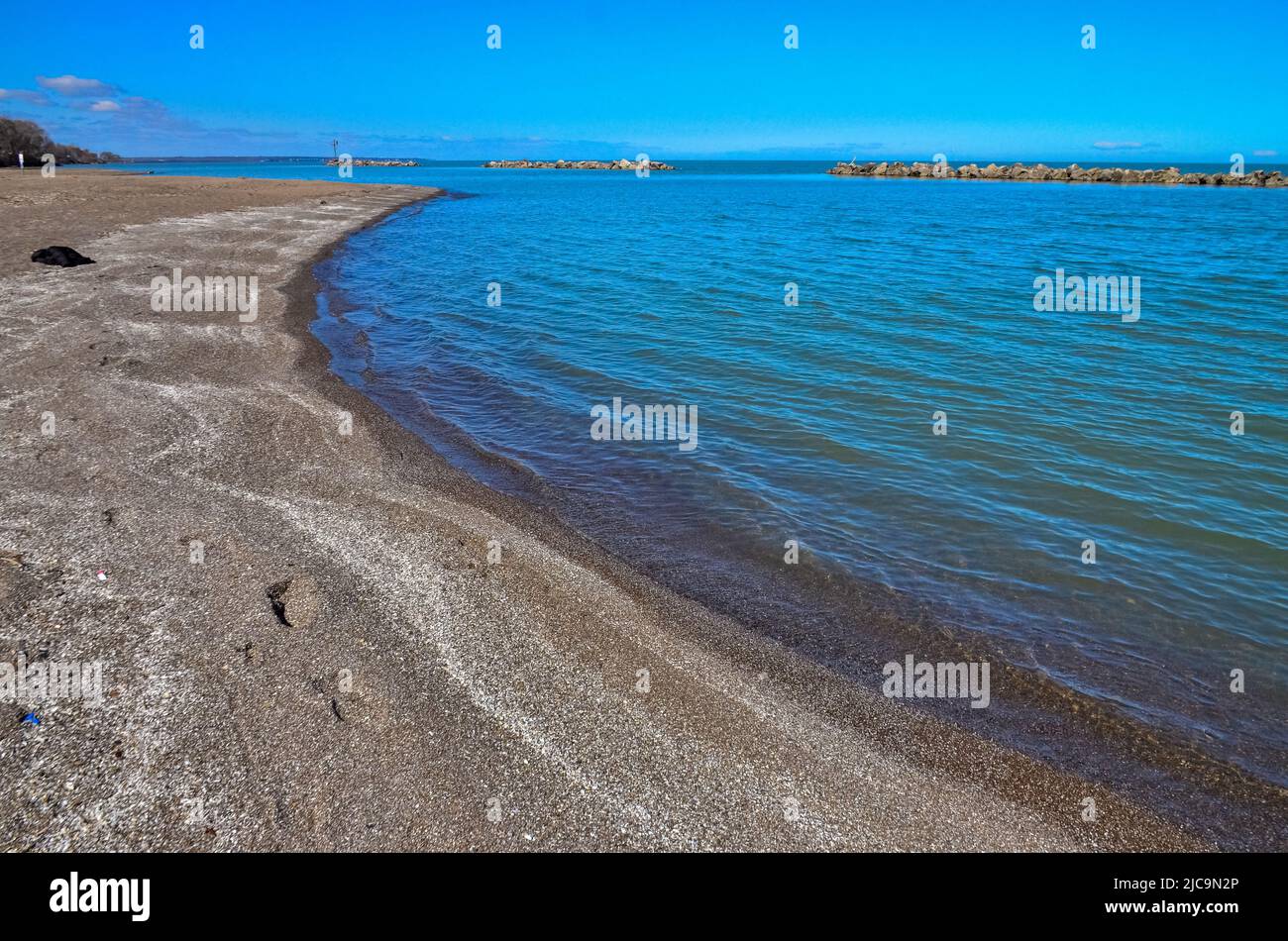 Sandy Shore Stormy Dreissen Mollusk Shells on Lake Erie, Ohio USA Stock ...