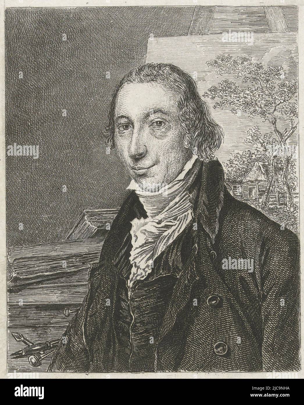 Portrait of painter Hermanus van Brussel, print maker: Johannes ...