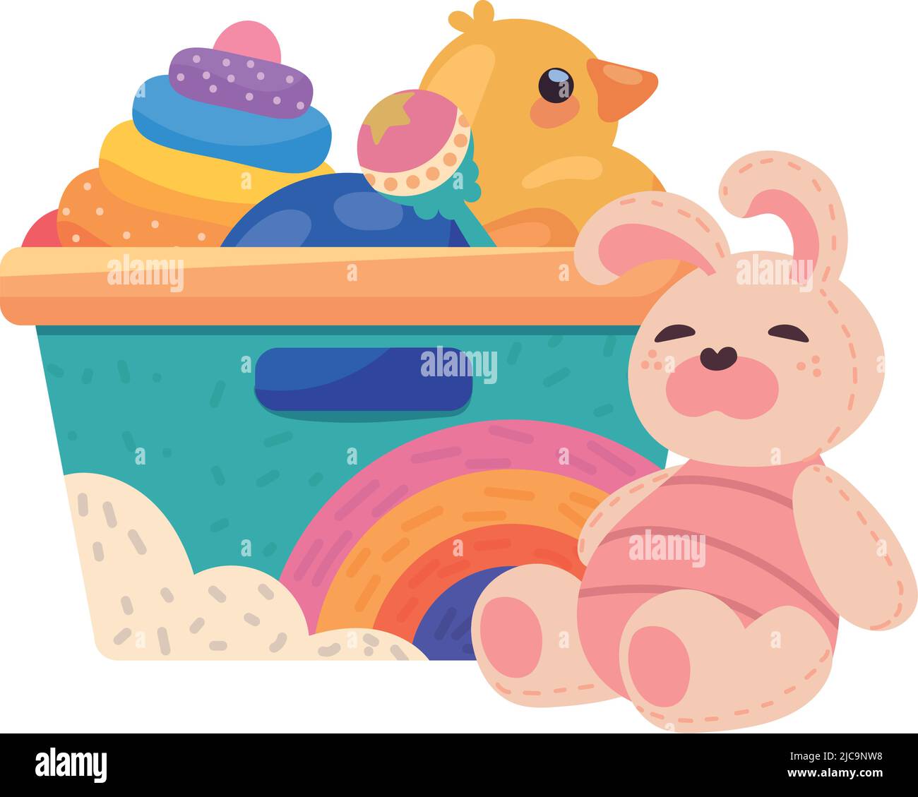 cute toys in box Stock Vector Image & Art - Alamy