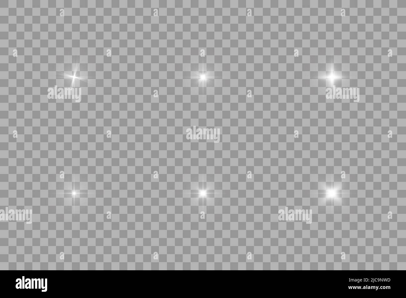 Set of Vector white glowing light effect stars bursts with sparkles on transparent background ...