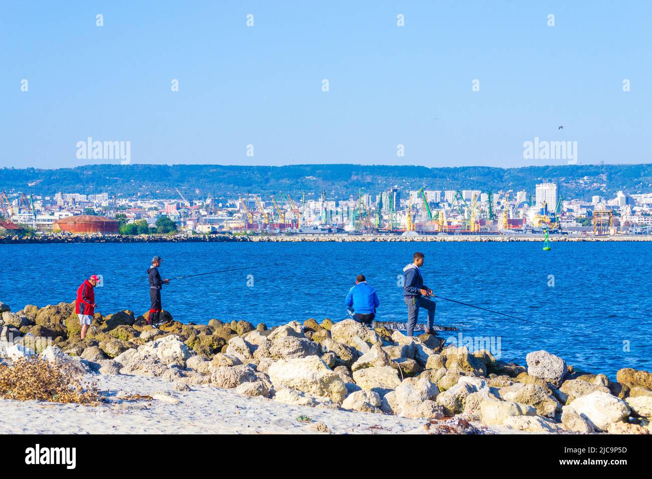 Varna city seen from Asparuchovo district canal side,Bulgaria Stock ...