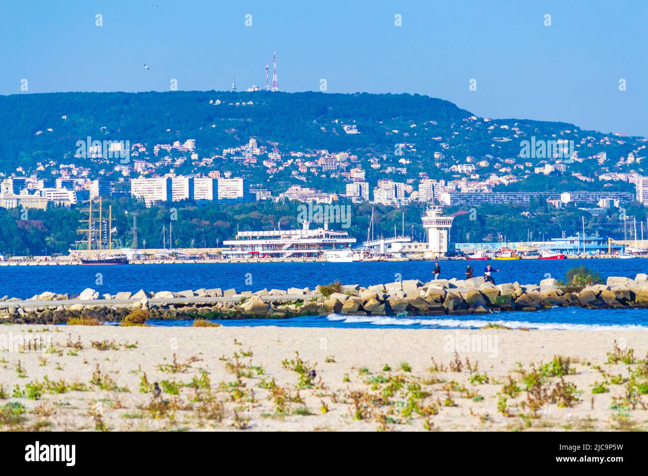 Varna city seen from Asparuhovo district beach,BBulgaria Stock Photo ...