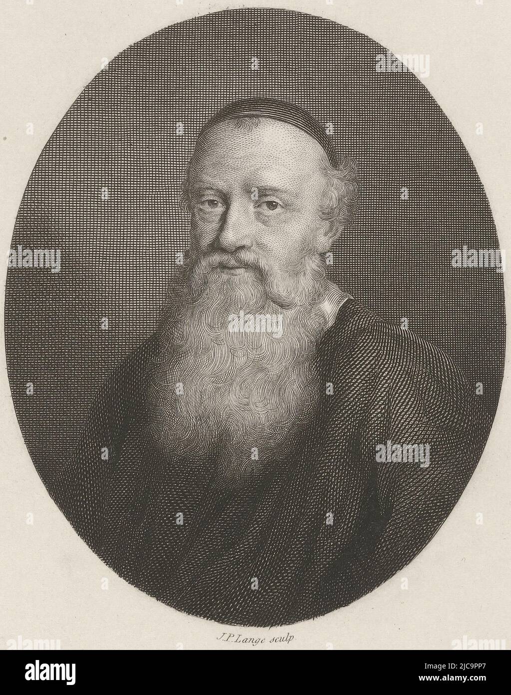 Portrait bust in oval to the left of Menno Simons, leader of the ...