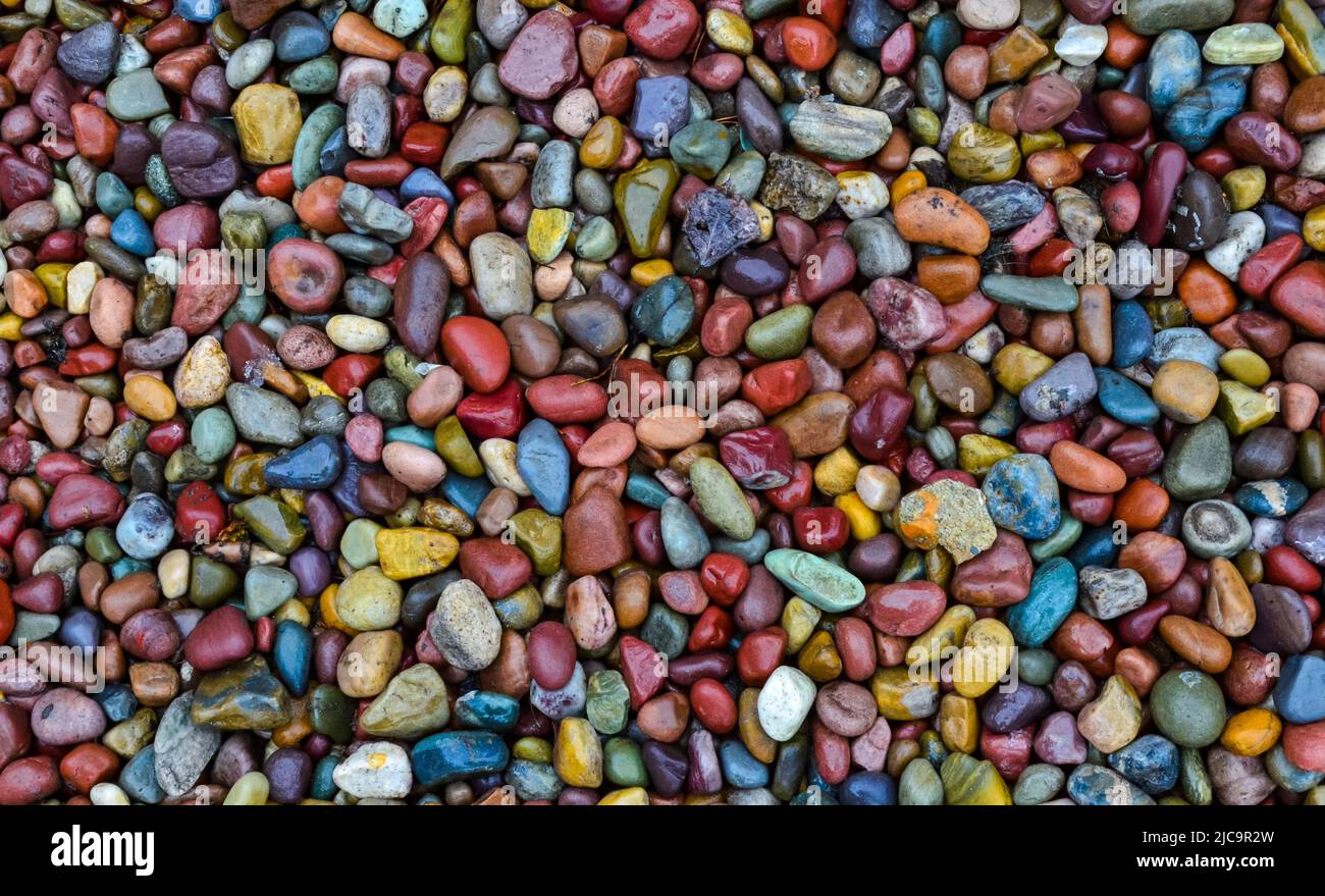 Multi-colored pebbles in the interior, round colored pebbles. Montana ...