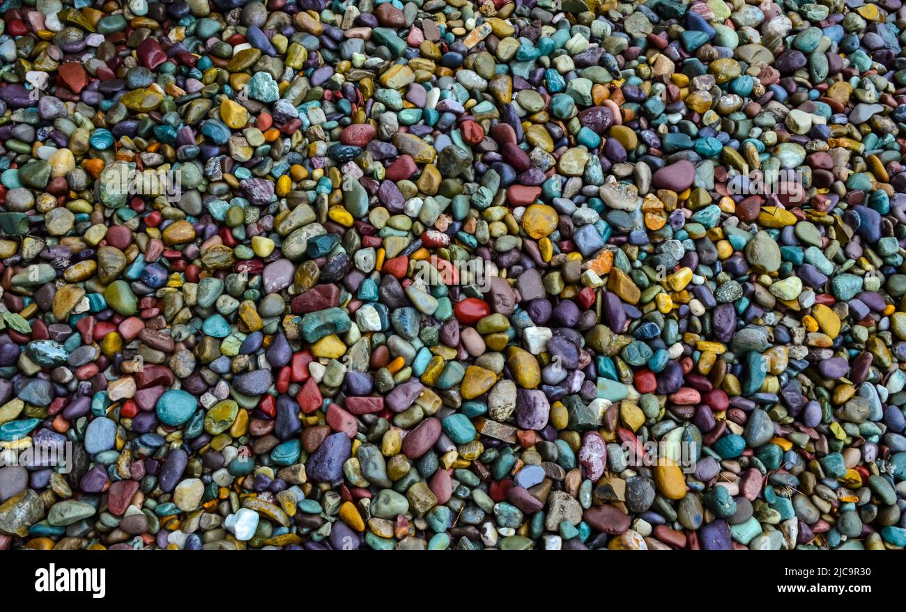 Multi-colored pebbles in the interior, round colored pebbles. Montana ...